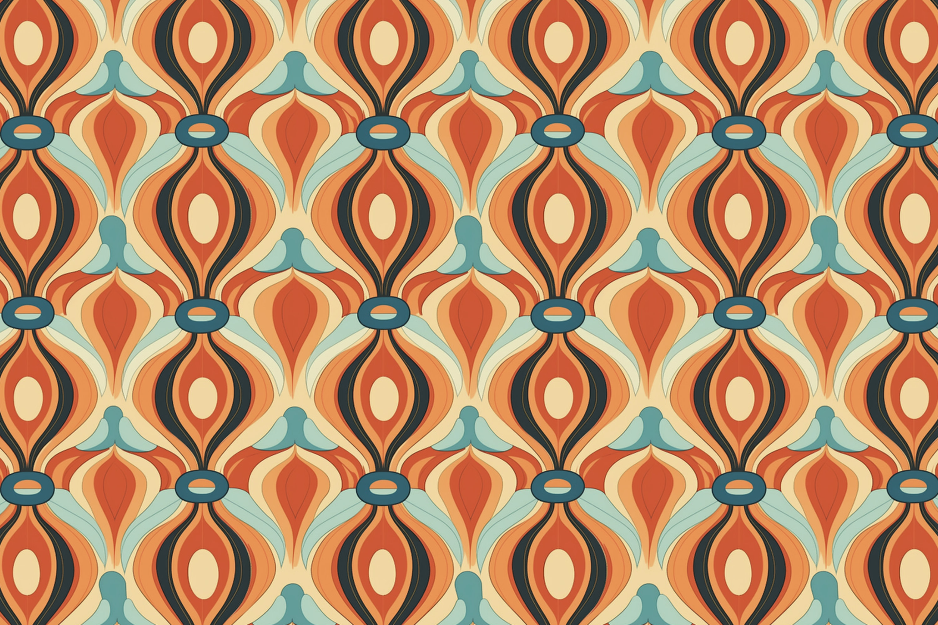 VisionDecor Optical Retro Retro Bedding Style Comforter Orange ...