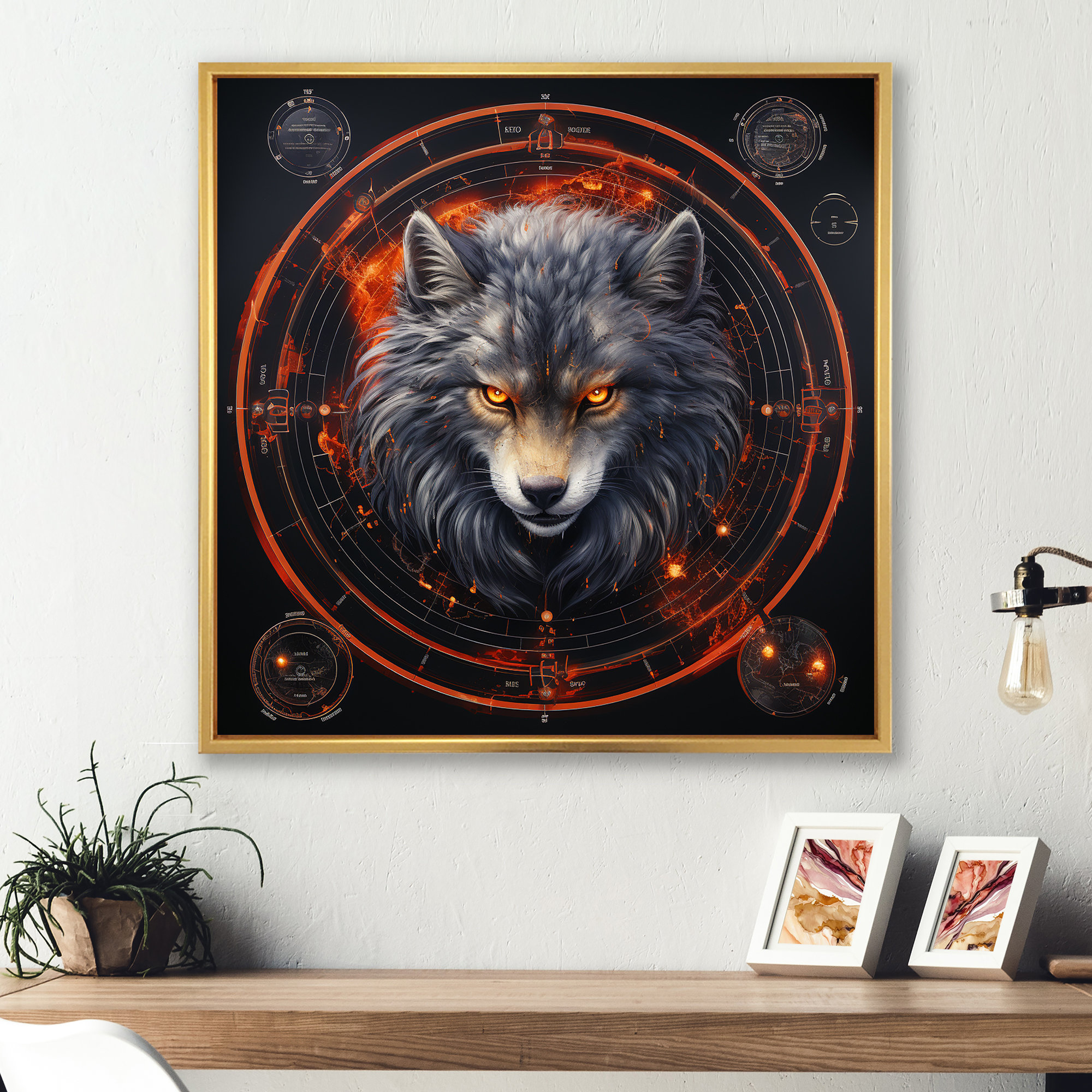 Millwood Pines Grey Diagrammatic Mythical Wolf Creatures - Mythical ...