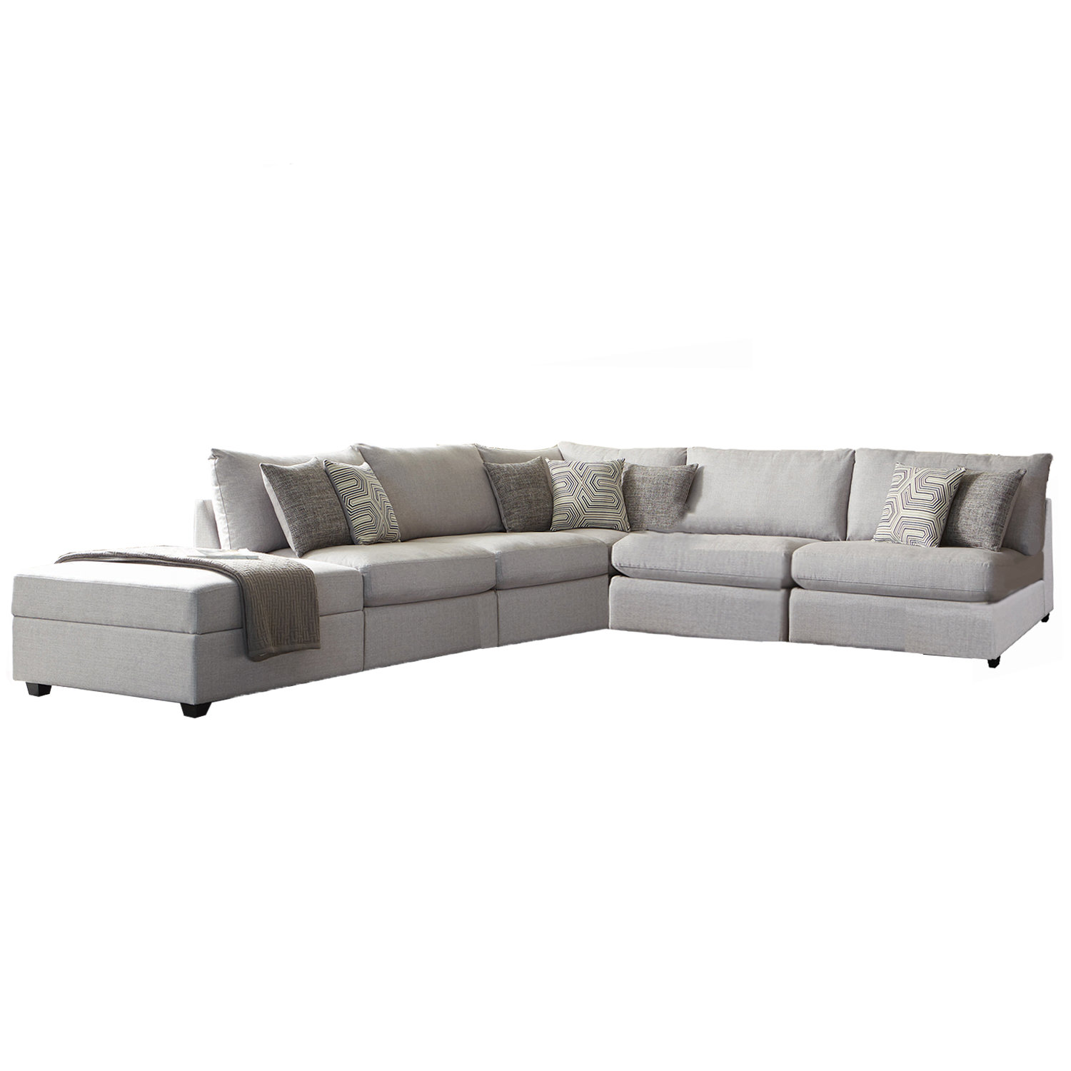 Simple Relax 39" Wide Left Hand Facing Modular Sofa & Chaise with ...