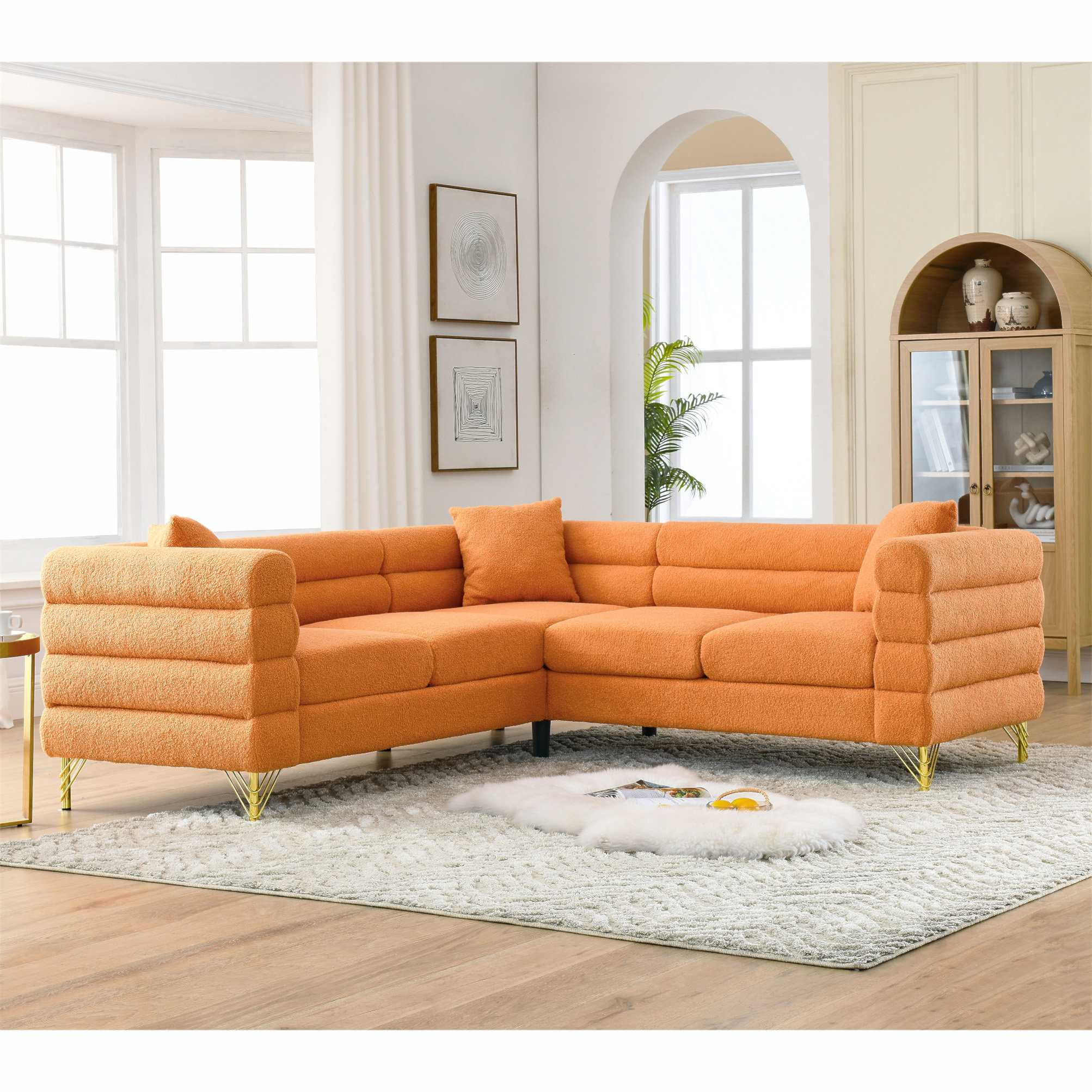 Mercer41 81.5-Inch Oversized Corner Sofa, L-Shaped Sectional Couch, 5 ...