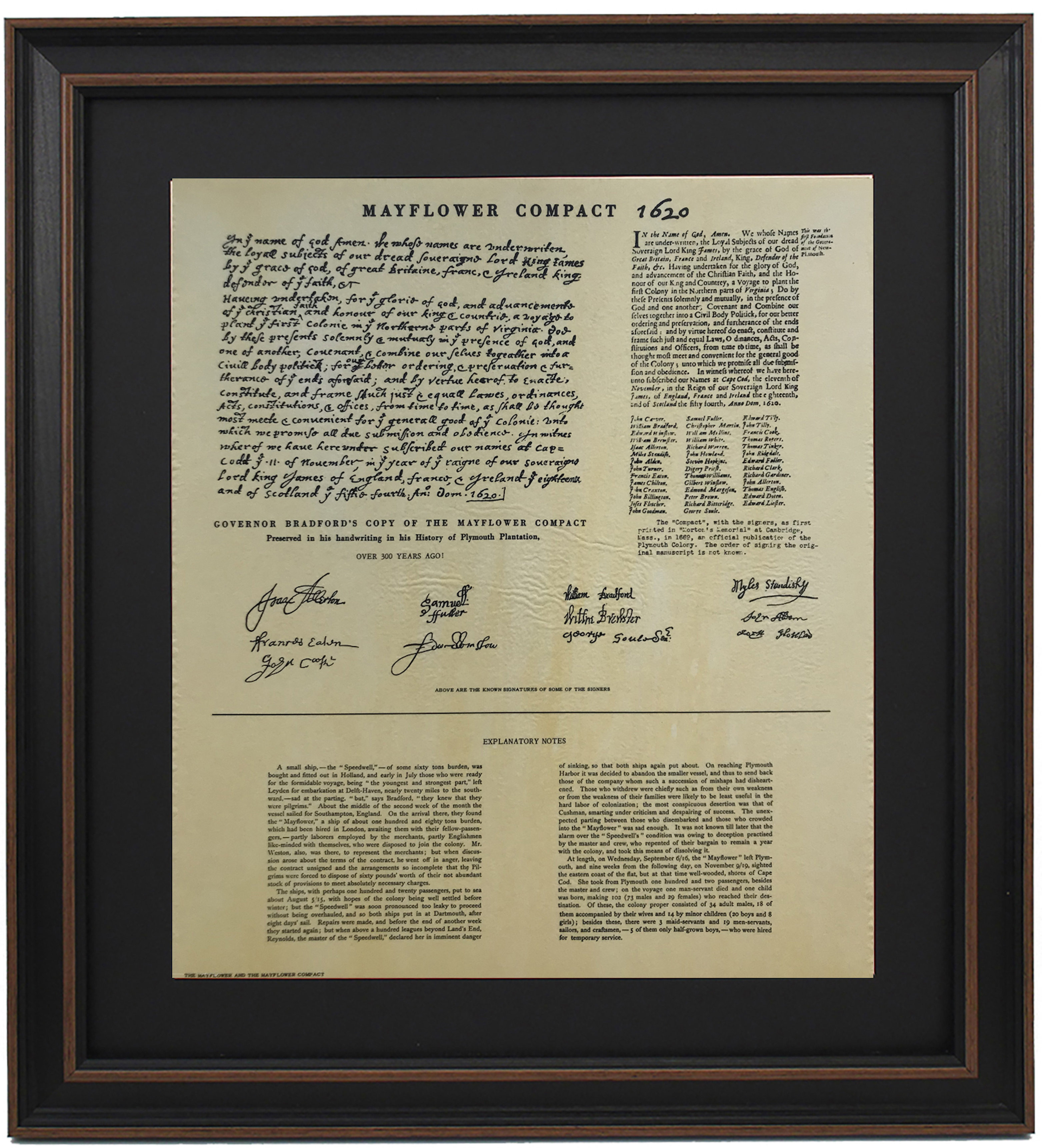Alcott Hill® Governor Bradford Copy of the Mayflower Compact 1620 ...