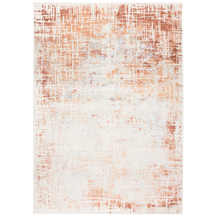 Borough Wharf Cassadaga Flatweave Cream/Rust Rug | Wayfair.co.uk
