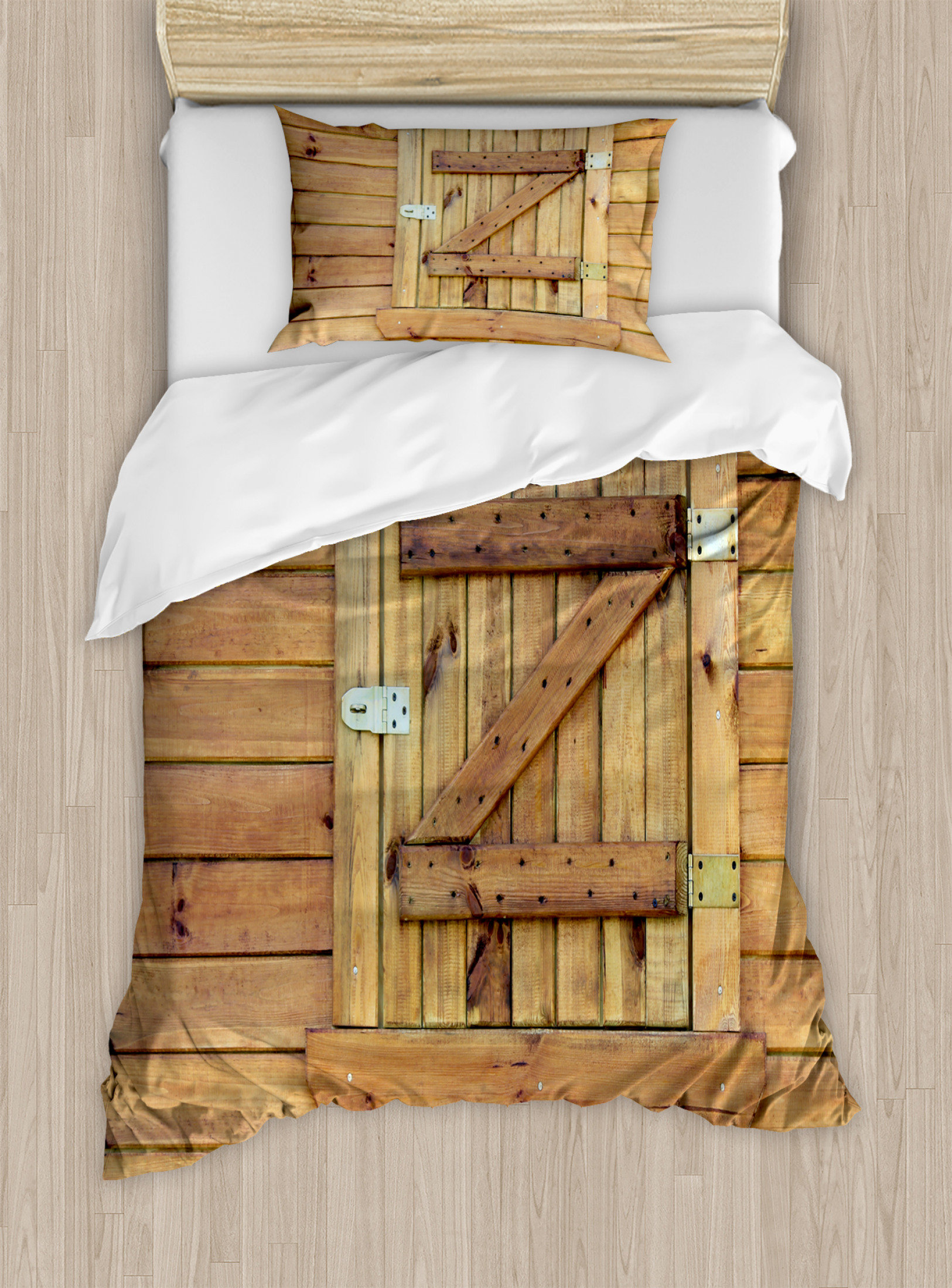 Ambesonne Natural Microfiber Rustic Duvet Cover Set | Wayfair