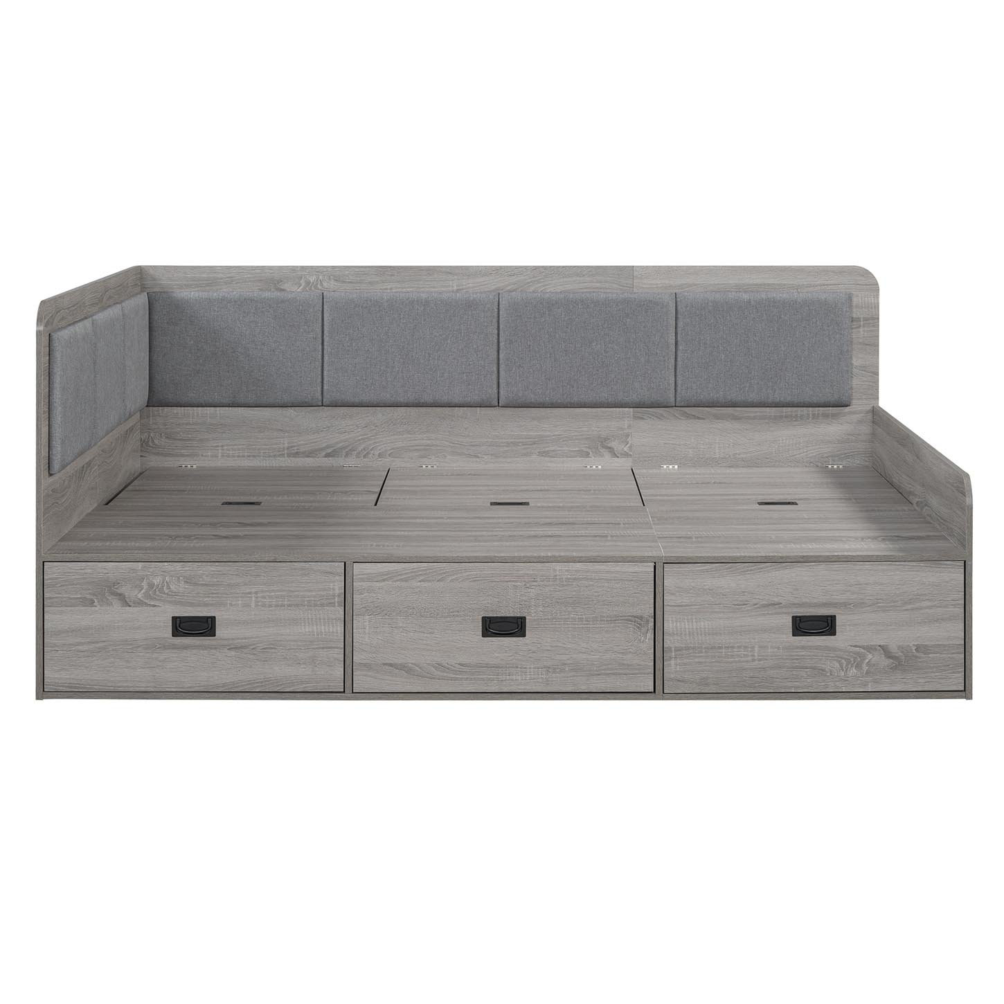 Hokku Designs Corner Daybed With Storage and Upholstered Backrest | Wayfair