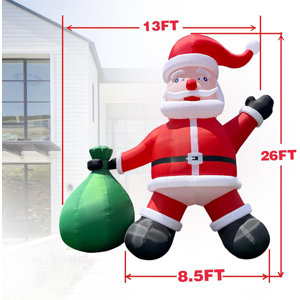 Connsann 26FT Inflatable Santa Claus with 680W Air Blower for Christmas ...