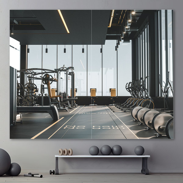 Ebern Designs Frameless Rectangle Full Length Metal Wall Mirror Set ...