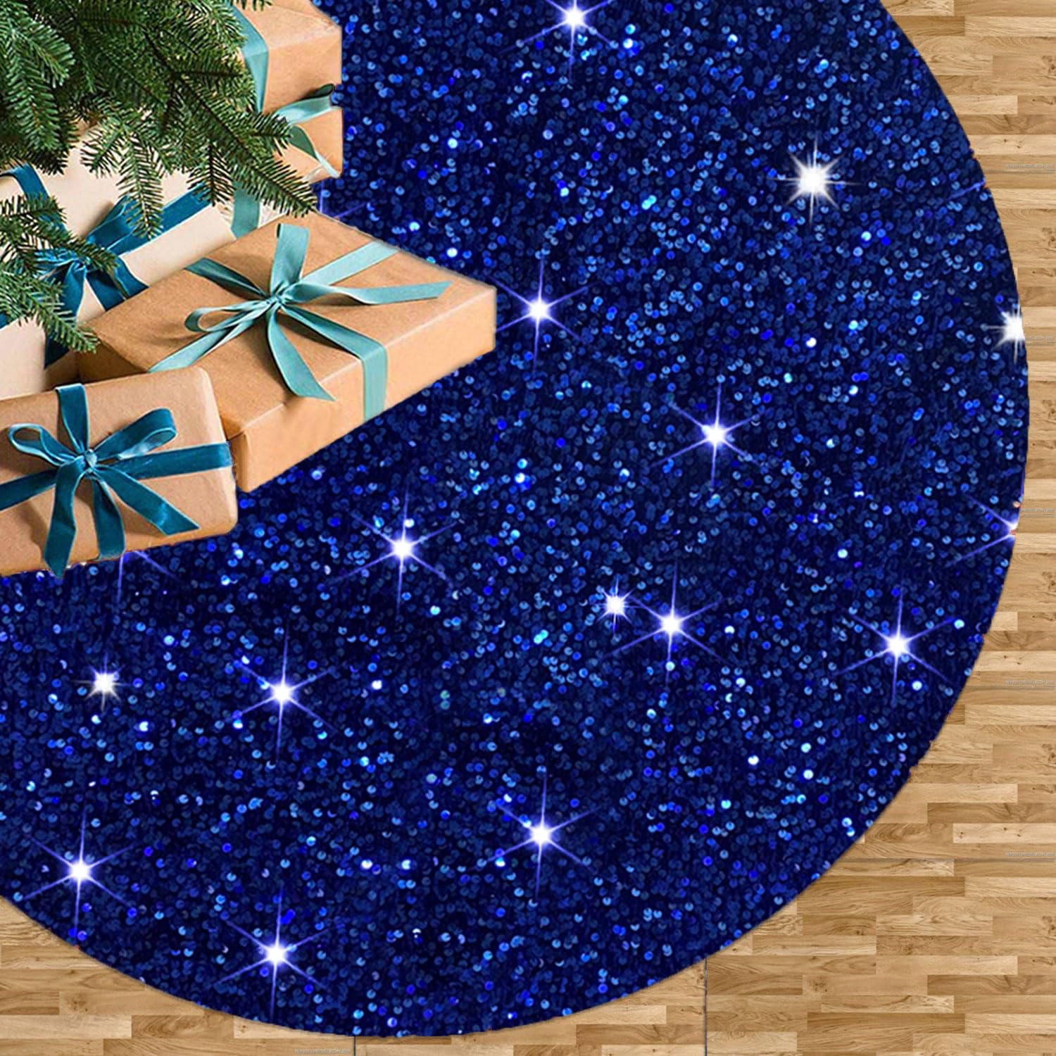 SHIRLEY'S OFFICE FURNITURE, LLC Blue Christmas Tree Skirt 21 Inches ...