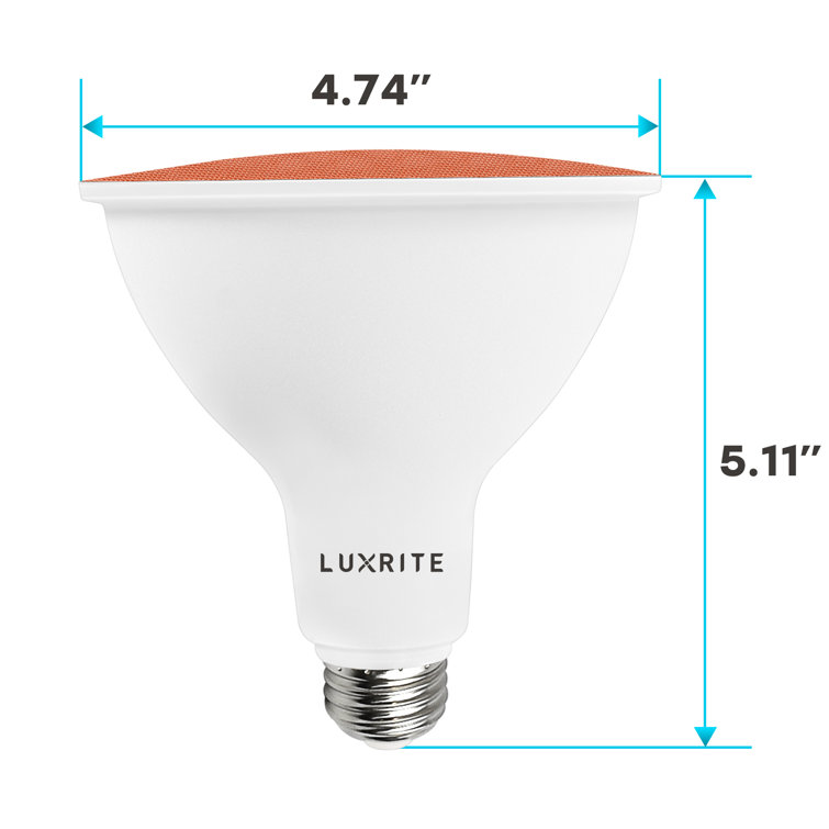 Luxrite LED PAR38 Flood Yellow Light Bulb, 8W=45W, Damp Rated, UL ...