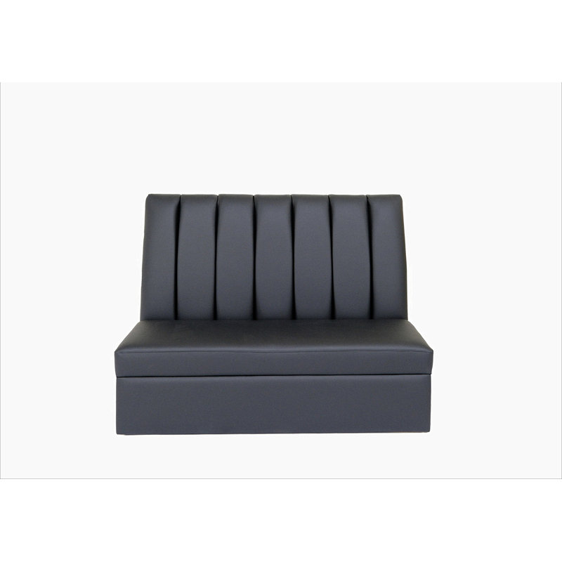 Latitude Run® Channel Black Faux Leather Seating Booth, Modern Armless ...