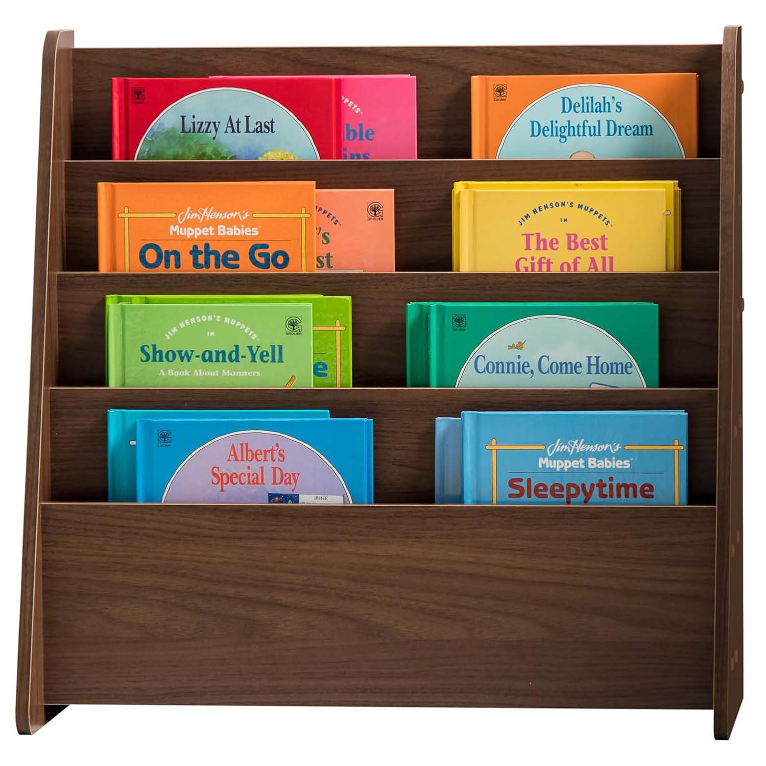 Latitude Run® Wide Wooden Magazine Rack, 4-Pocket Periodical Book ...