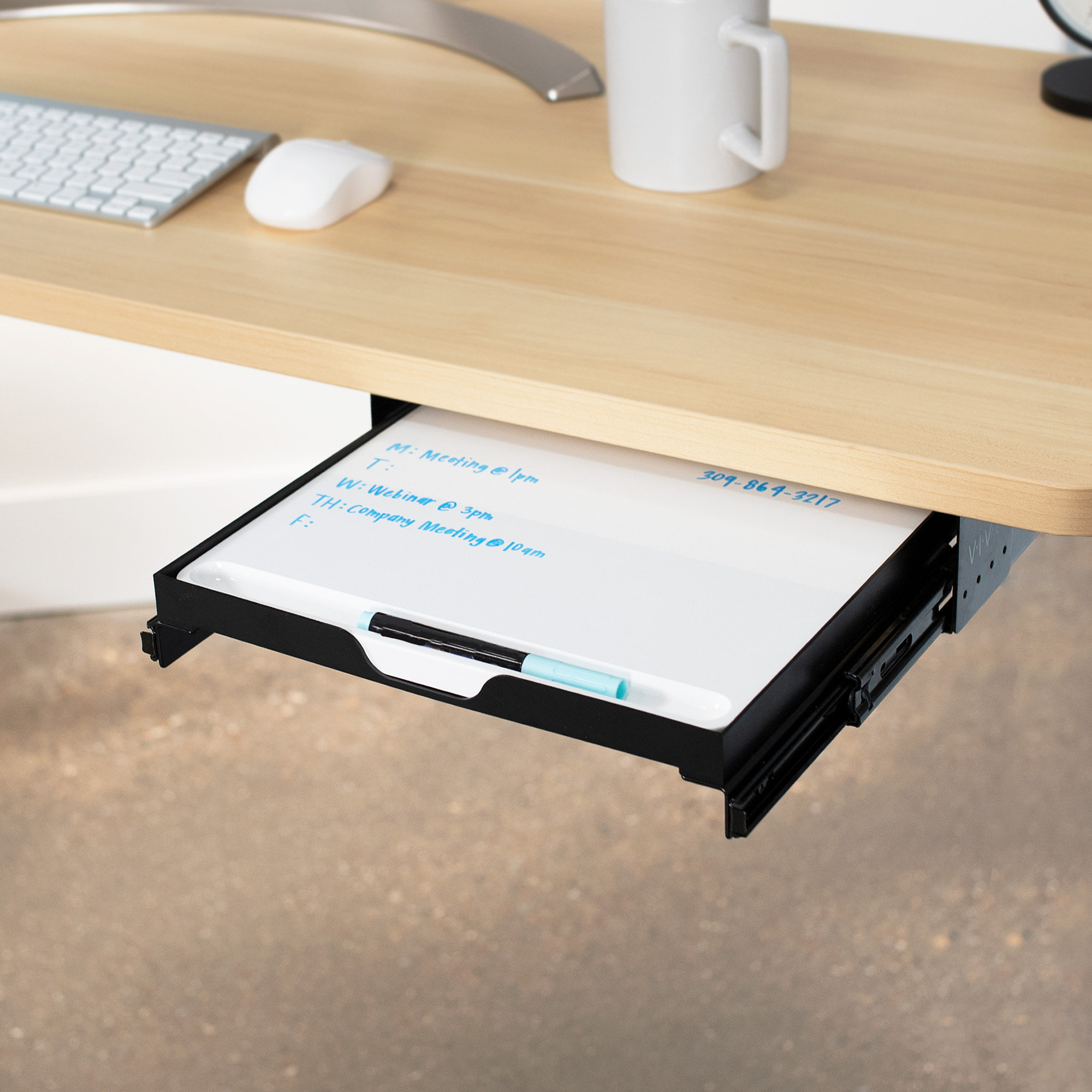 Vivo Under Desk Whiteboard Slider Tray, 16" x 15" - Wayfair Canada