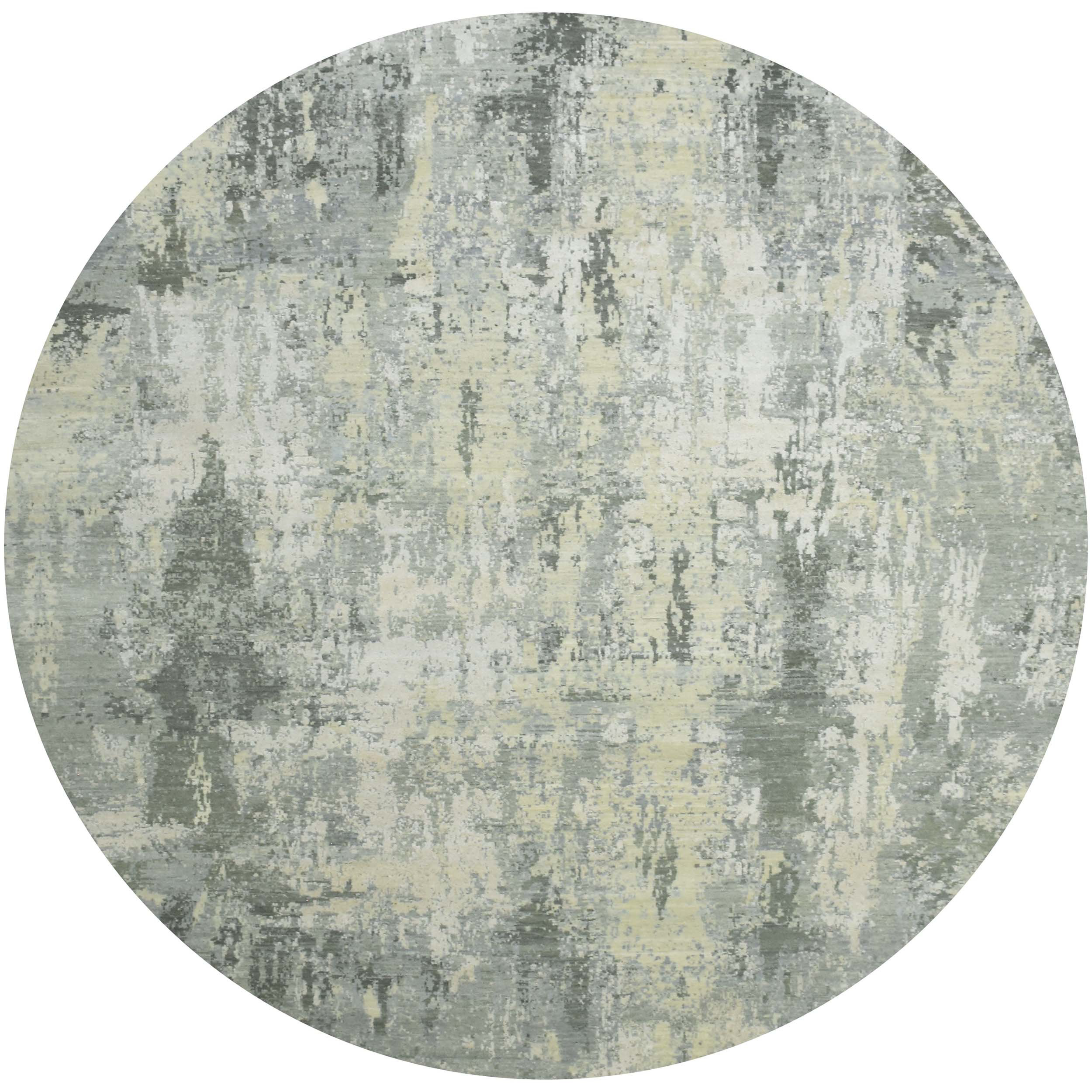 Bokara Rug Co., Inc. Hand-Knotted Round 10' Wool/Silk Area Rug in Gray ...