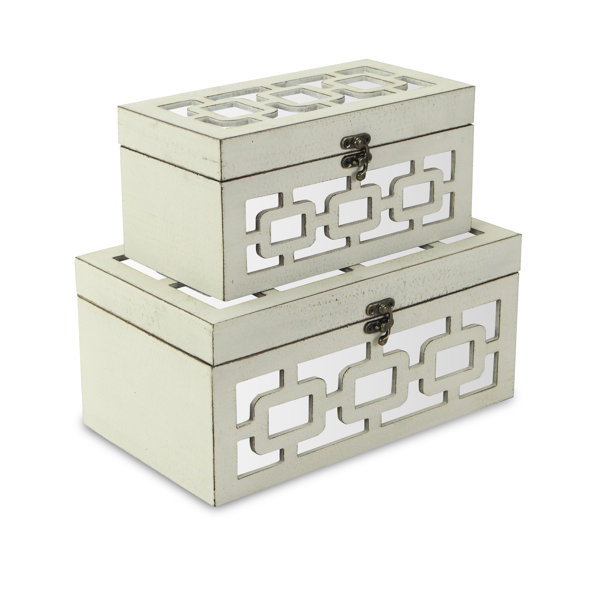 Cheungs 2 Piece Distressed Treasure Box Set & Reviews | Wayfair