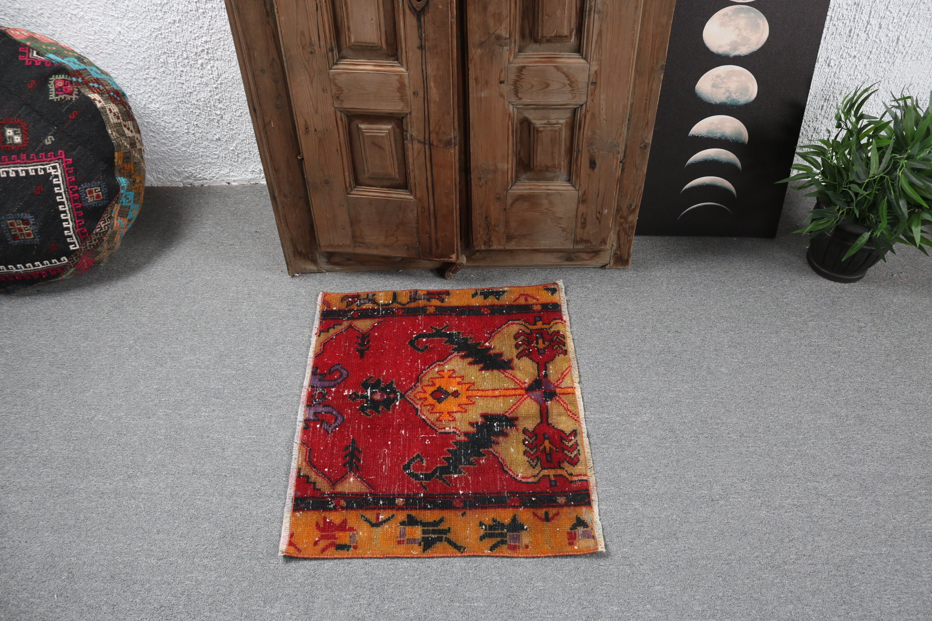 Astoria Grand Handmade Vintage Turkish Door Mat featuring Subtle ...