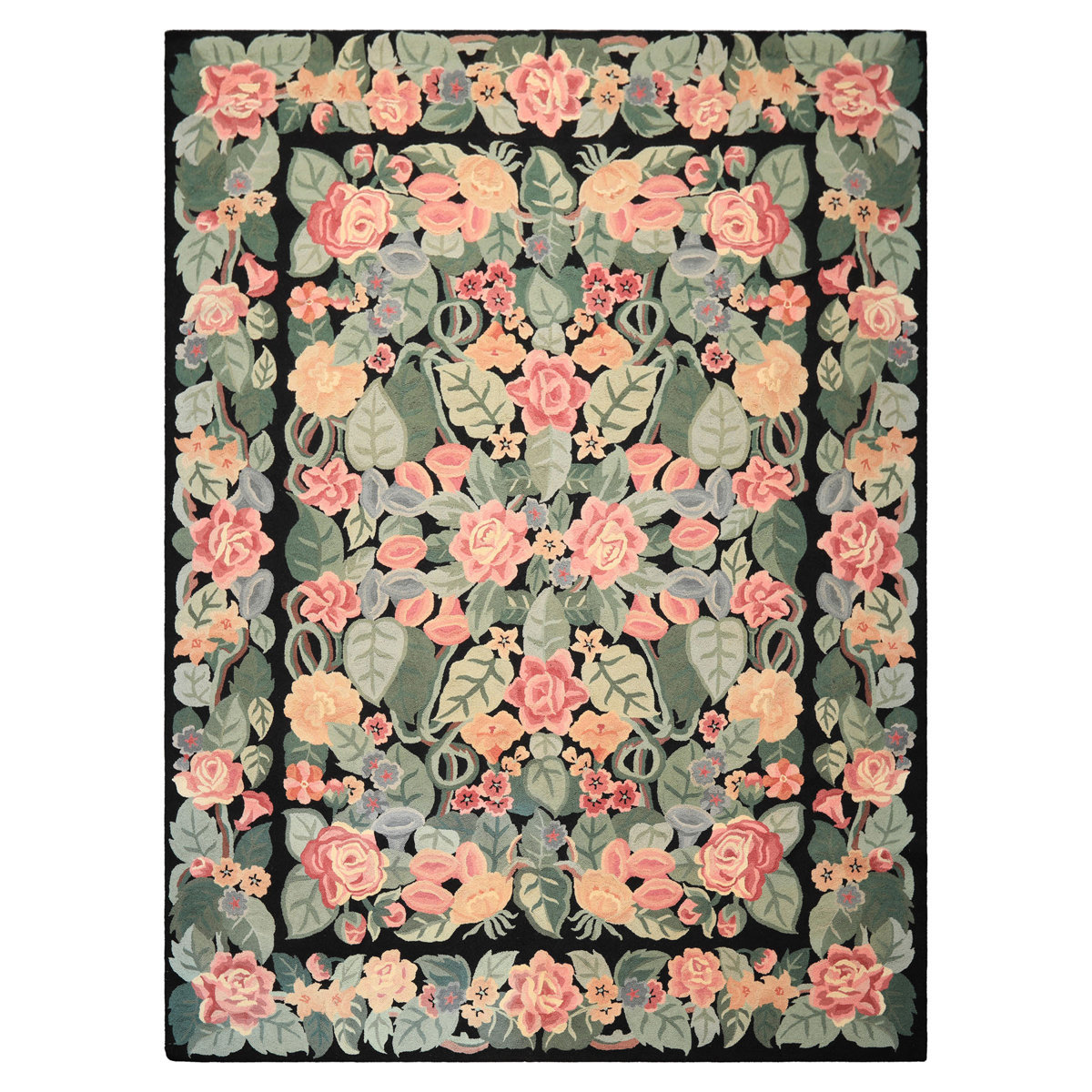 Bloomsbury Market 8'6''x11'6'' Hand Woven Wool Black Hand Hooked ...