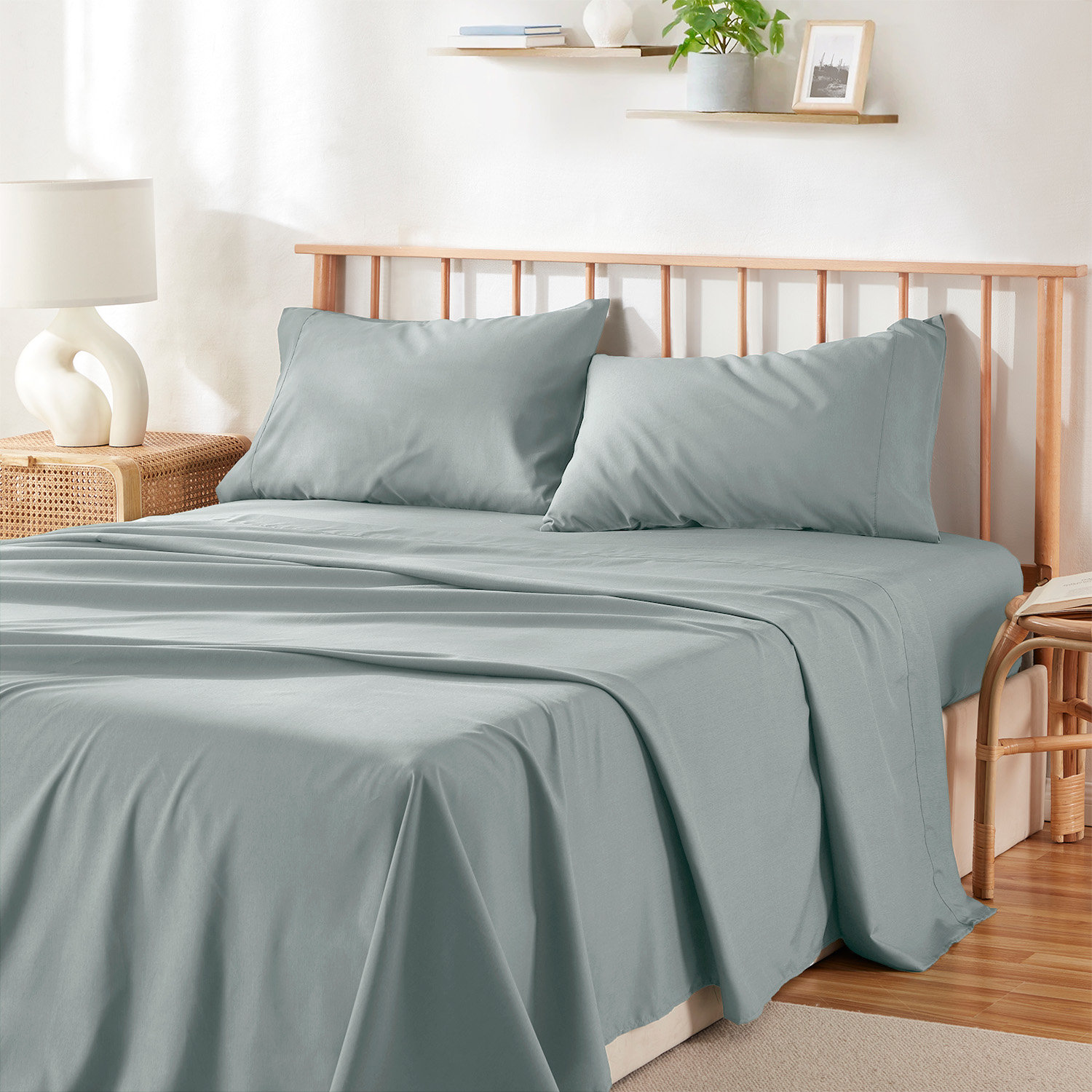 Clara Clark Premium Bamboo Blend Fitted Sheet Set & Reviews - Wayfair ...