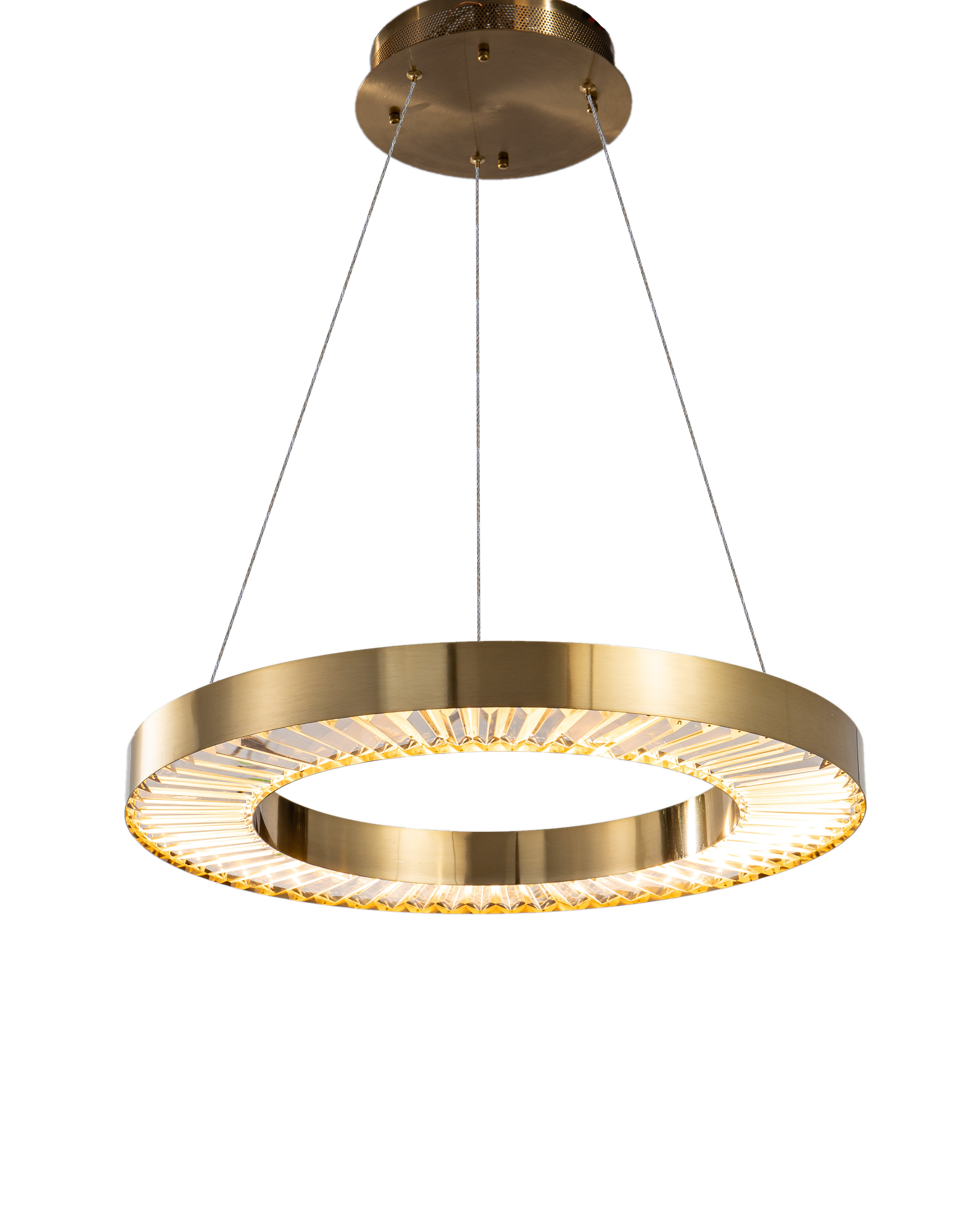 Mercer41 Newburn 1-Light Gold LED Chandelier With Clear Crystal Accents ...