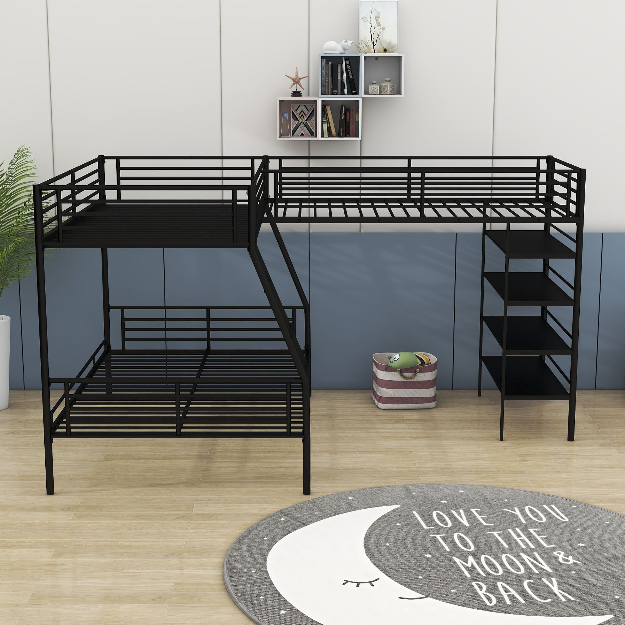 Mason & Marbles Nadia Twin/Full Bunk Bed with Shelves by Mason ...