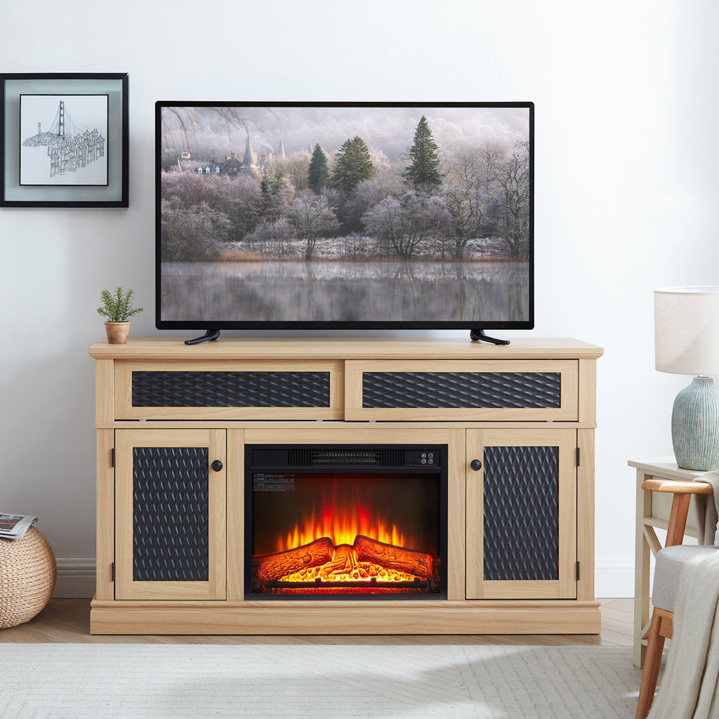 Gracie Oaks TV and Media Console with Open and Closed Storage Space ...