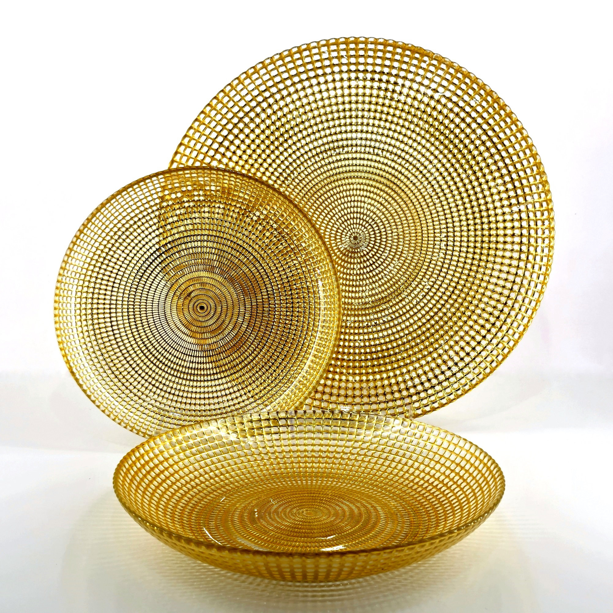 Mercer41 Pyle Gilded Glass Dinnerware Set of 18 | Wayfair