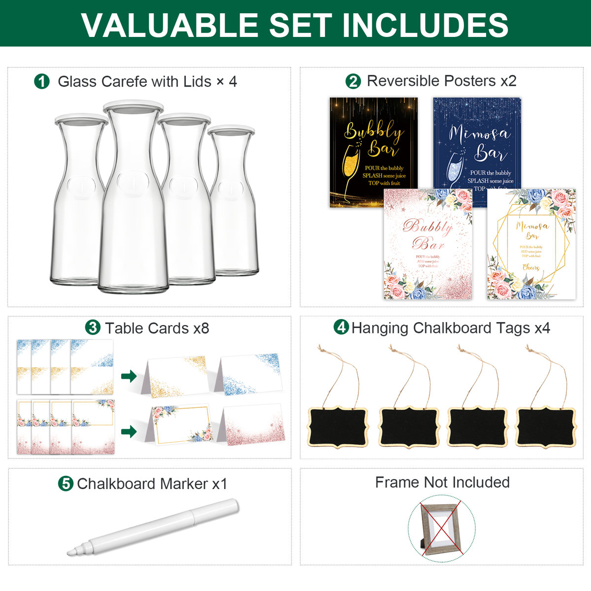 Winston Porter Juice Glass Carafe with lids 4pc Mimosa Bar, 1L Juice ...