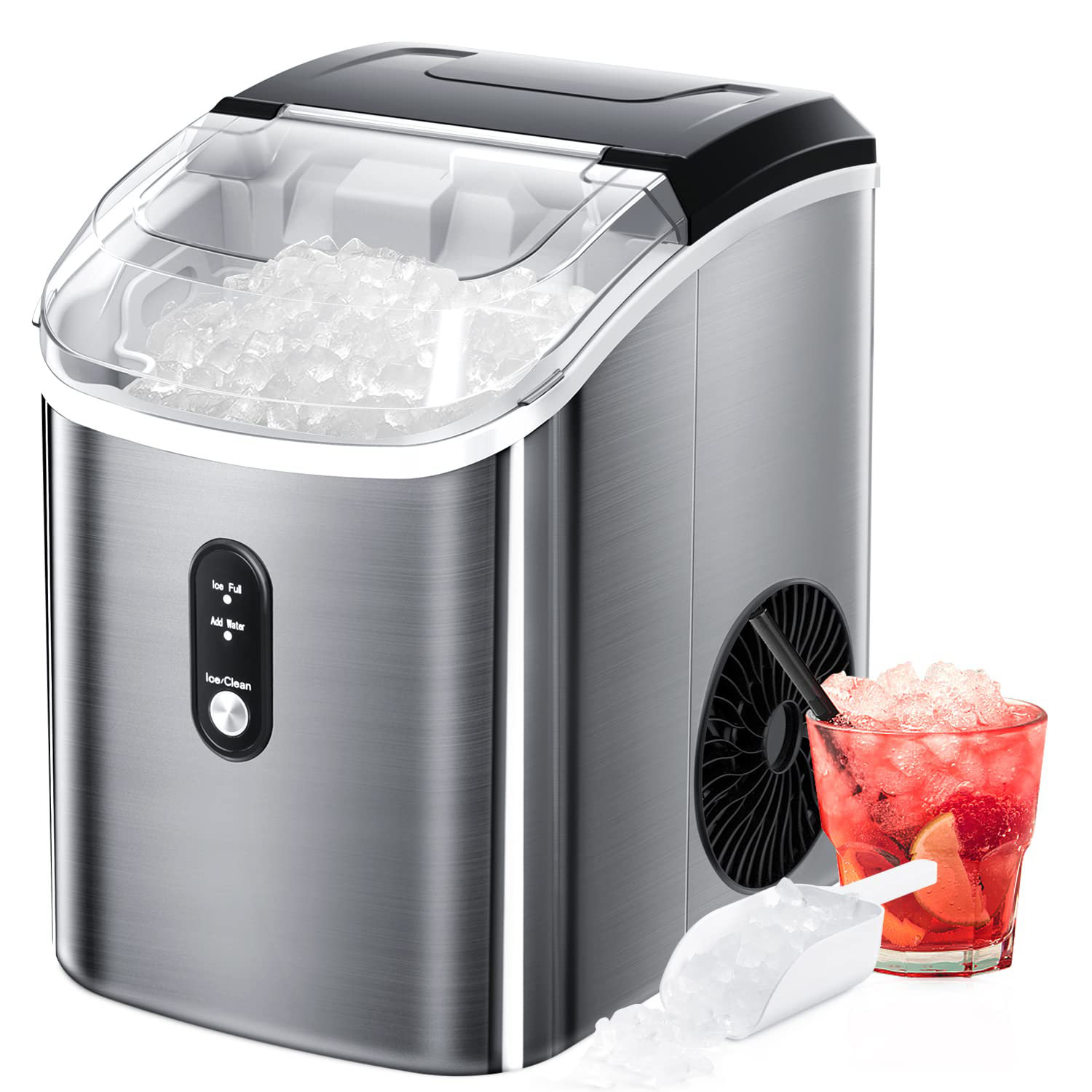 COWSAR 33 Lb. lb. Daily Production Nugget Clear Ice Portable Ice Maker ...