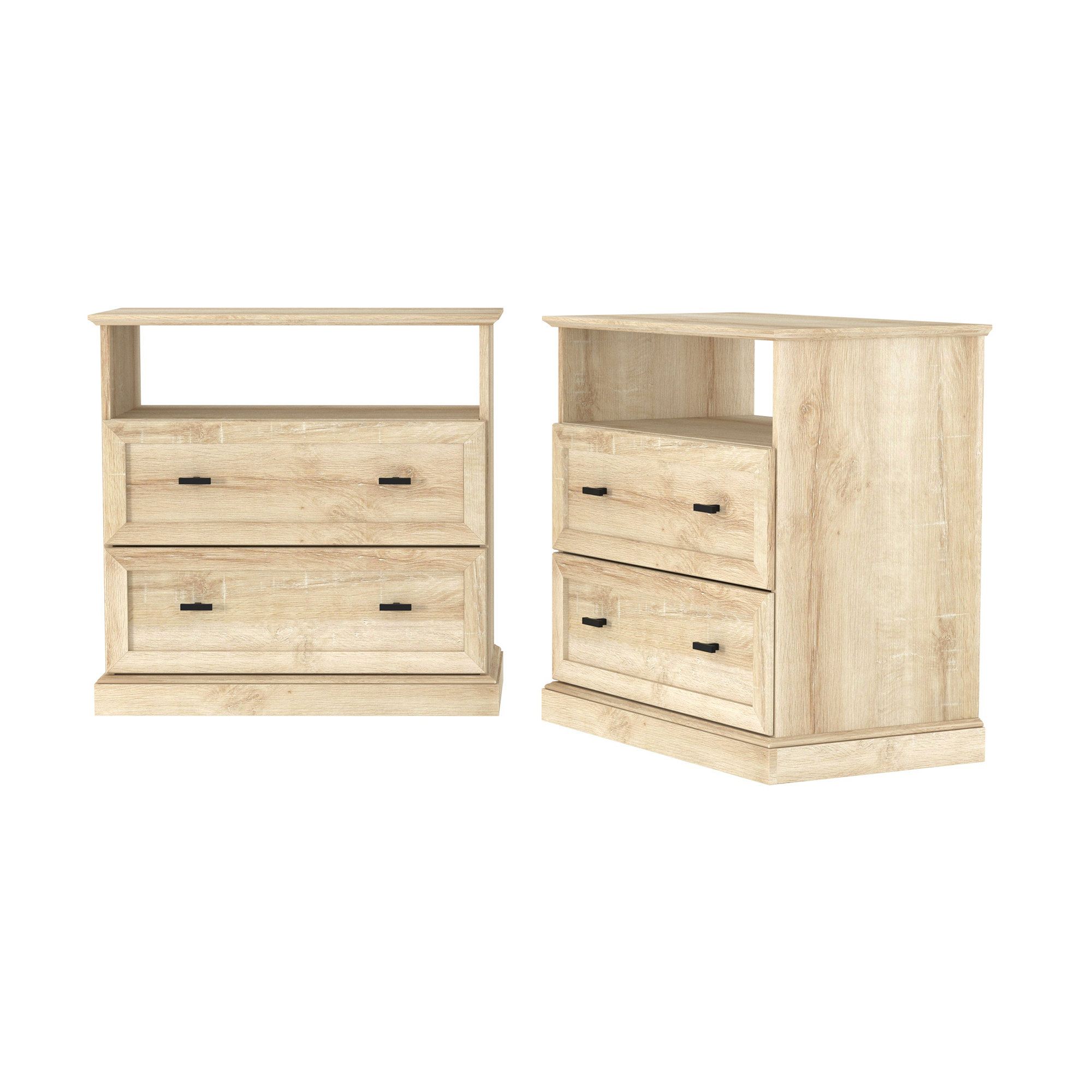 Millwood Pines Classic Open-Top 2-Drawer Side Tables & Reviews | Wayfair