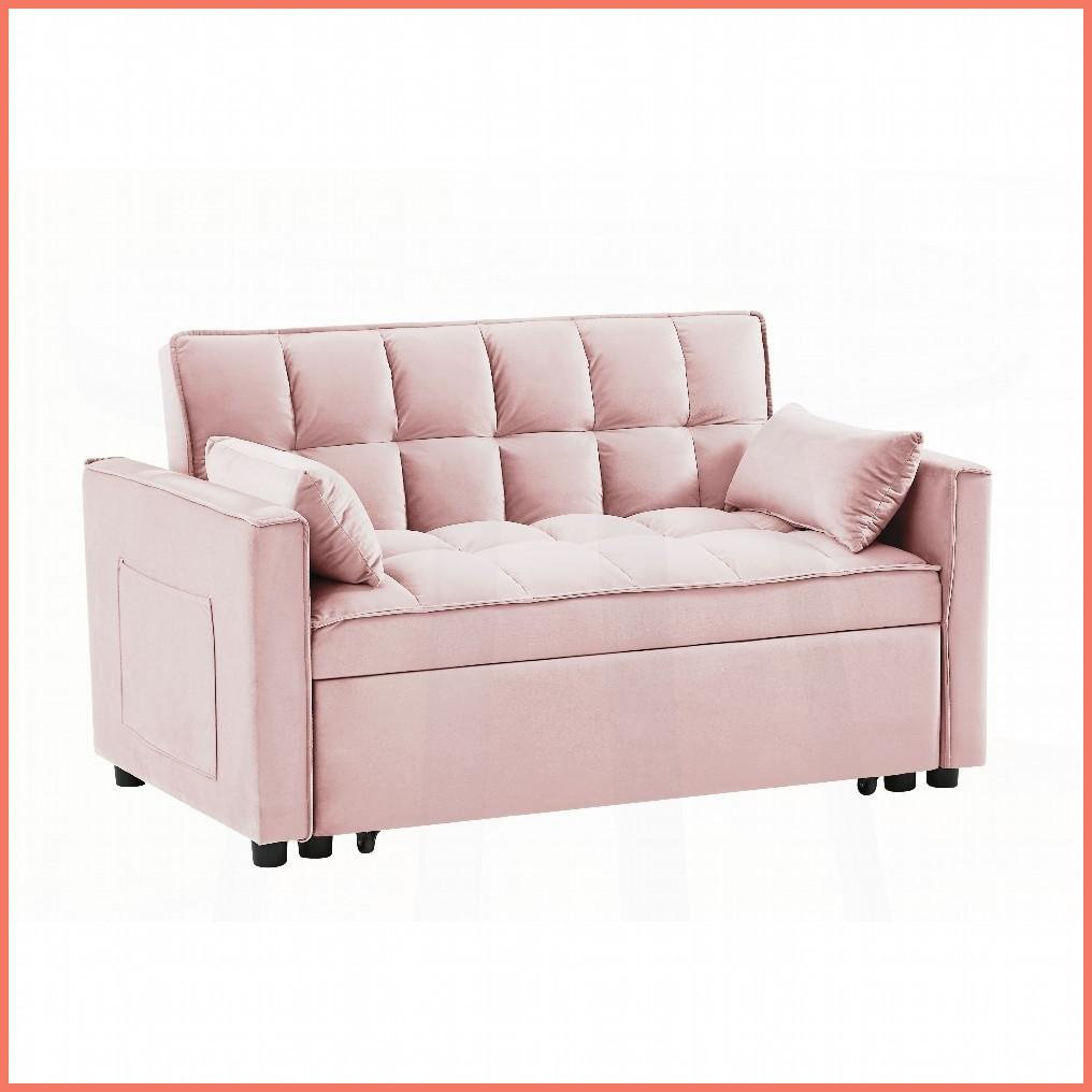 Latitude Run® Modern Velvet Loveseat Sleeper Sofa - 3-in-1 Convertible ...