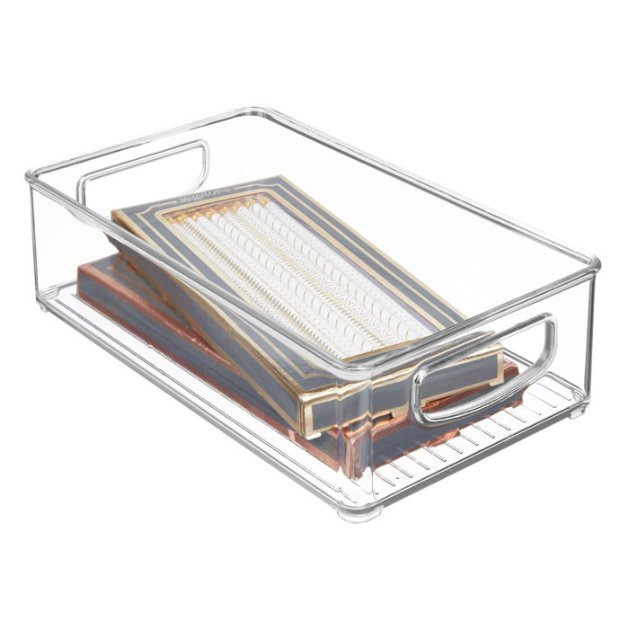 mDesign Small Plastic Office Storage Container Bin with Handles ...