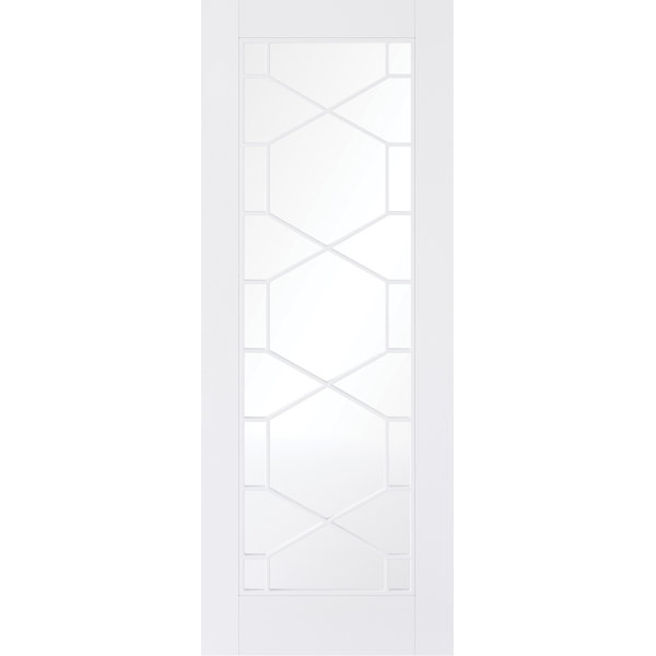 LPD Doors Orly Clear Glazed Primed White Internal Door | Wayfair.co.uk