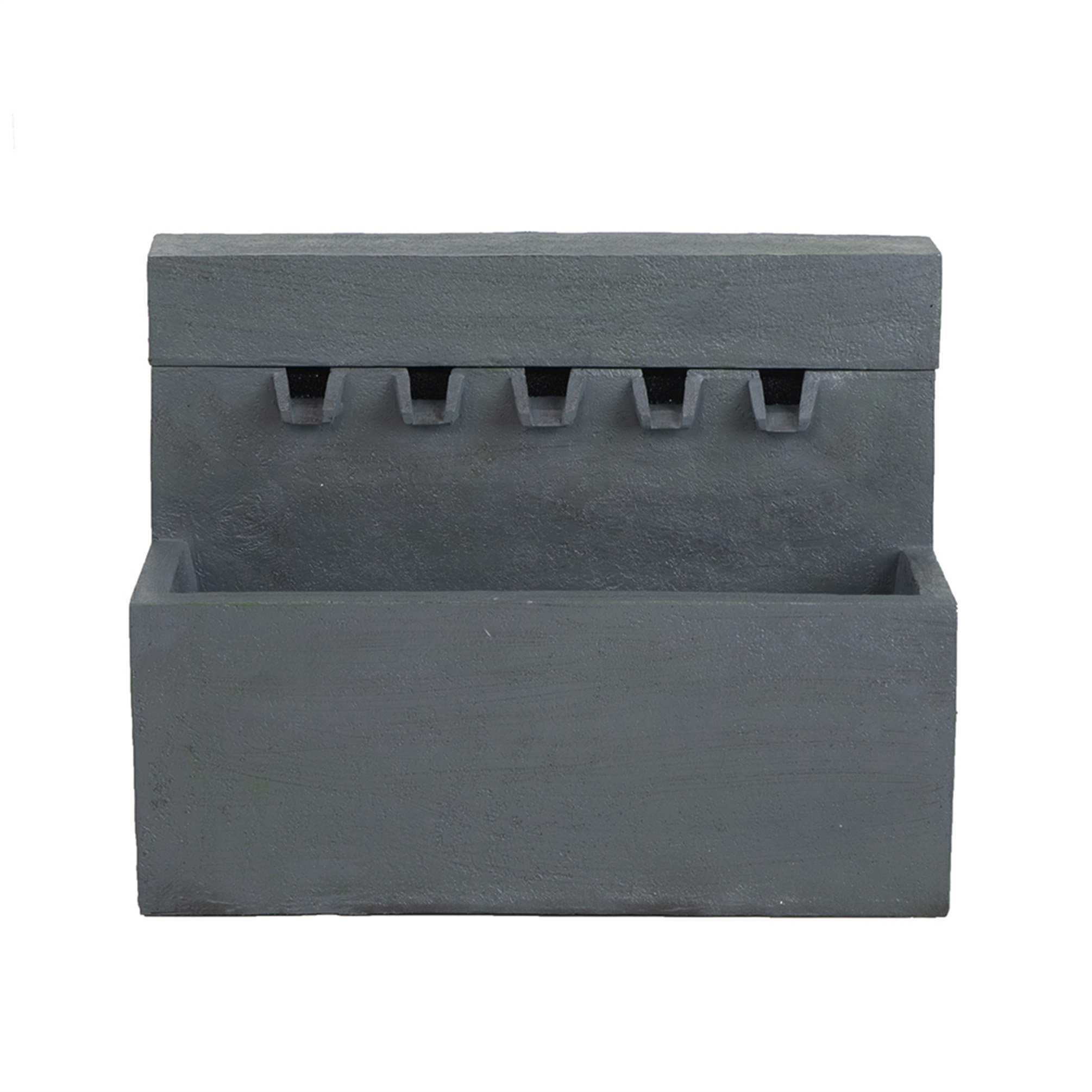 Hokku Designs 11.8X30.7X23.6" Decorative Gray Fountain With Rectangle ...