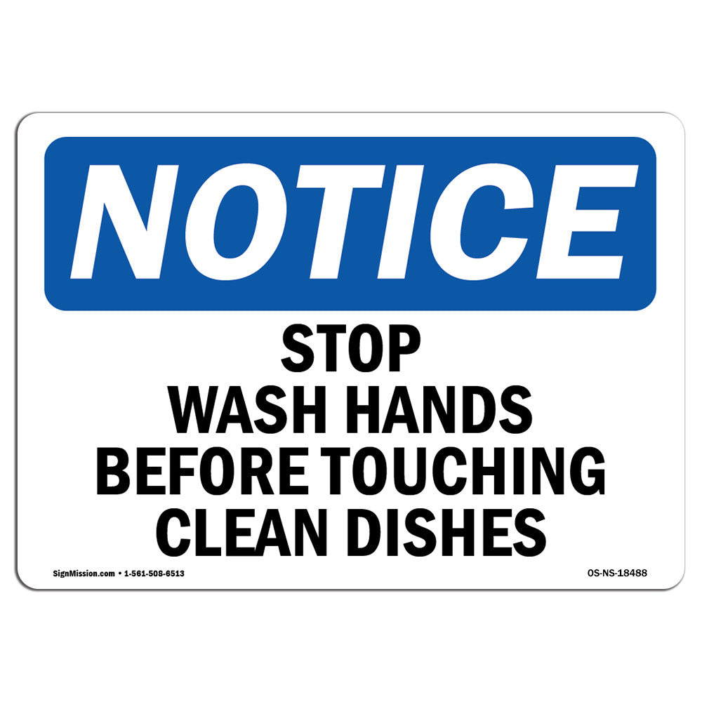 SignMission Stop Wash Hands Before Touching Clean Dishes | Wayfair