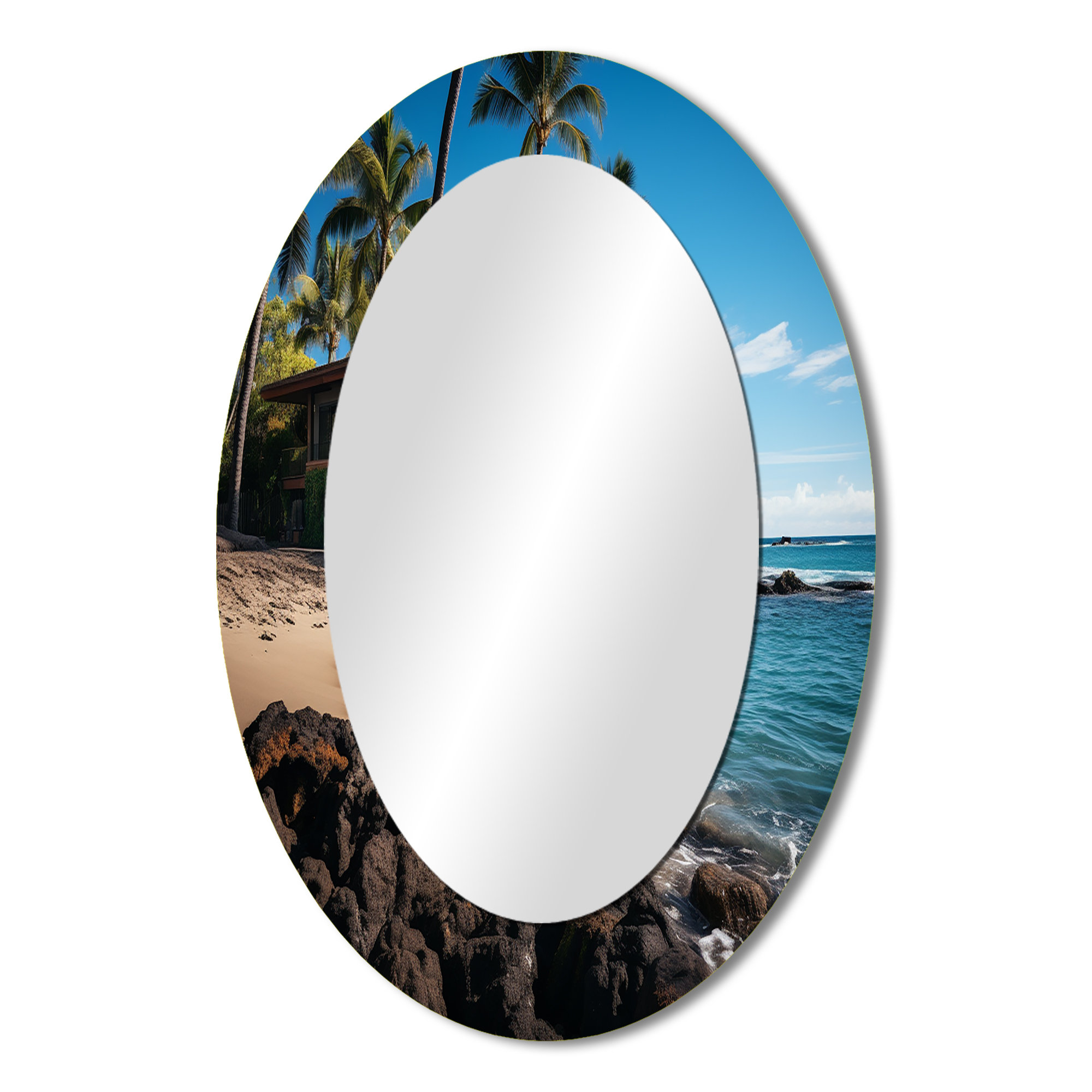 East Urban Home Hawaii Island Retreat - Traditional Oval Wall Mirror ...
