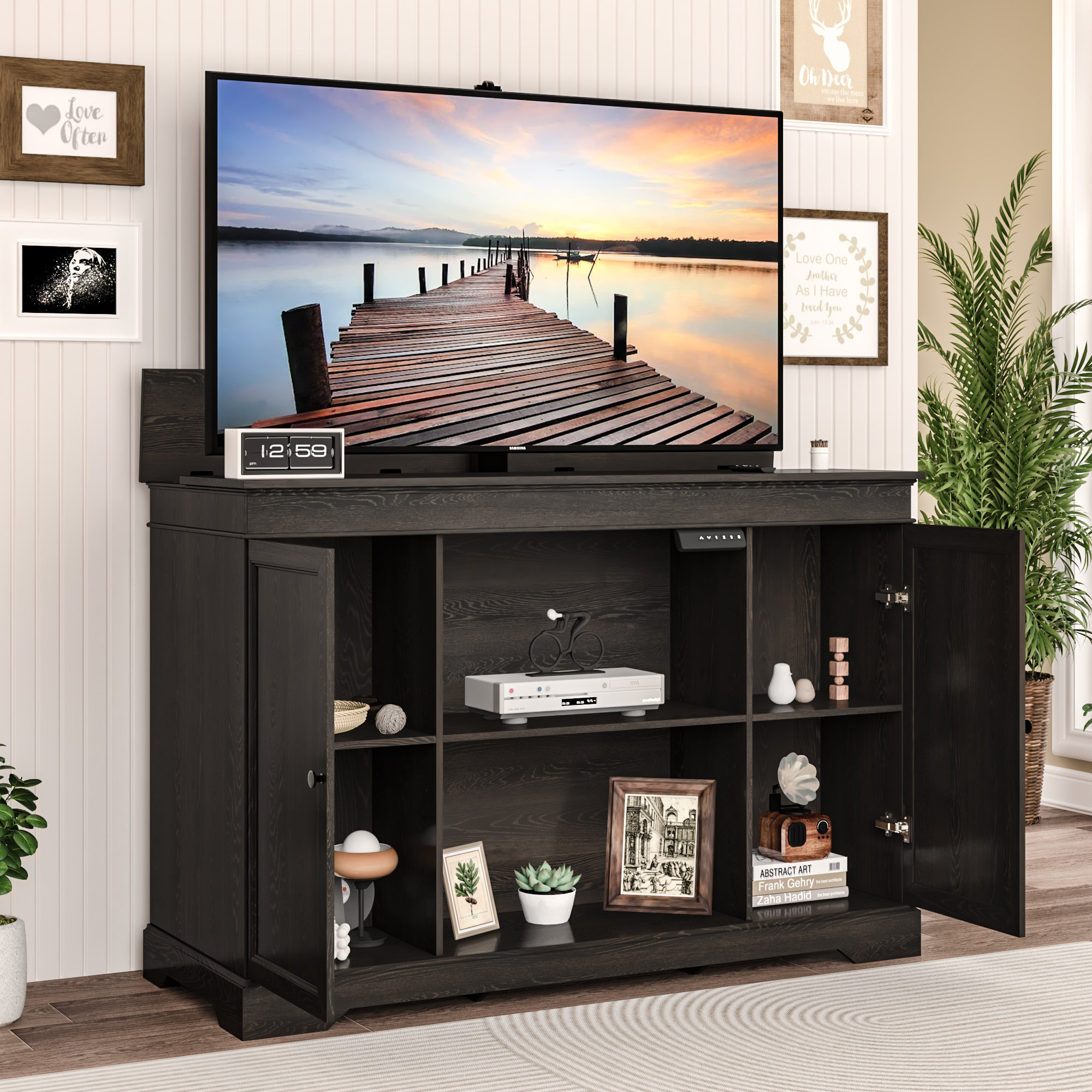 Hokku Designs TV Lift Cabinet, Hidden Motorized Television Lift Cabinet ...