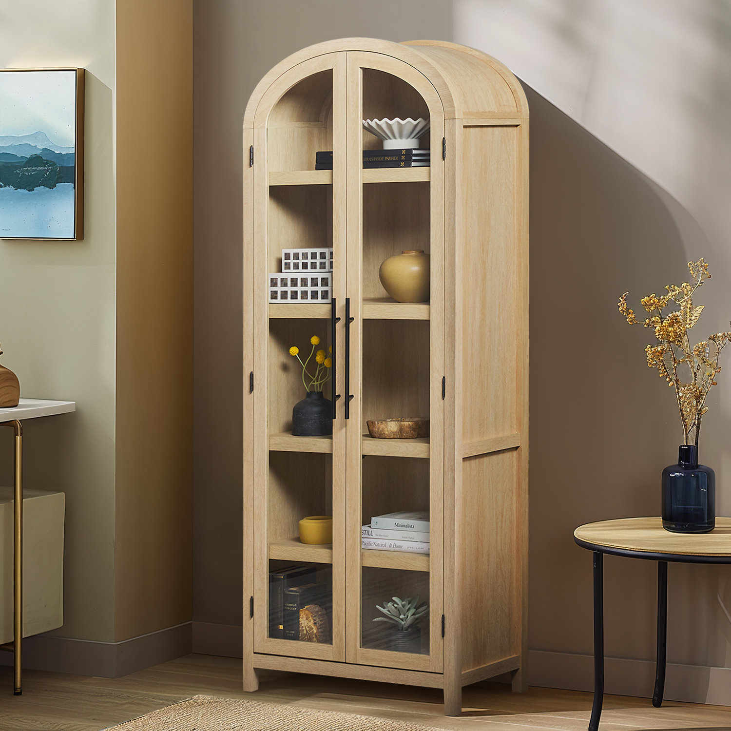 Latitude Run® Modern 5 Shelf Open Arched Bookcase Cabinet - Wayfair Canada