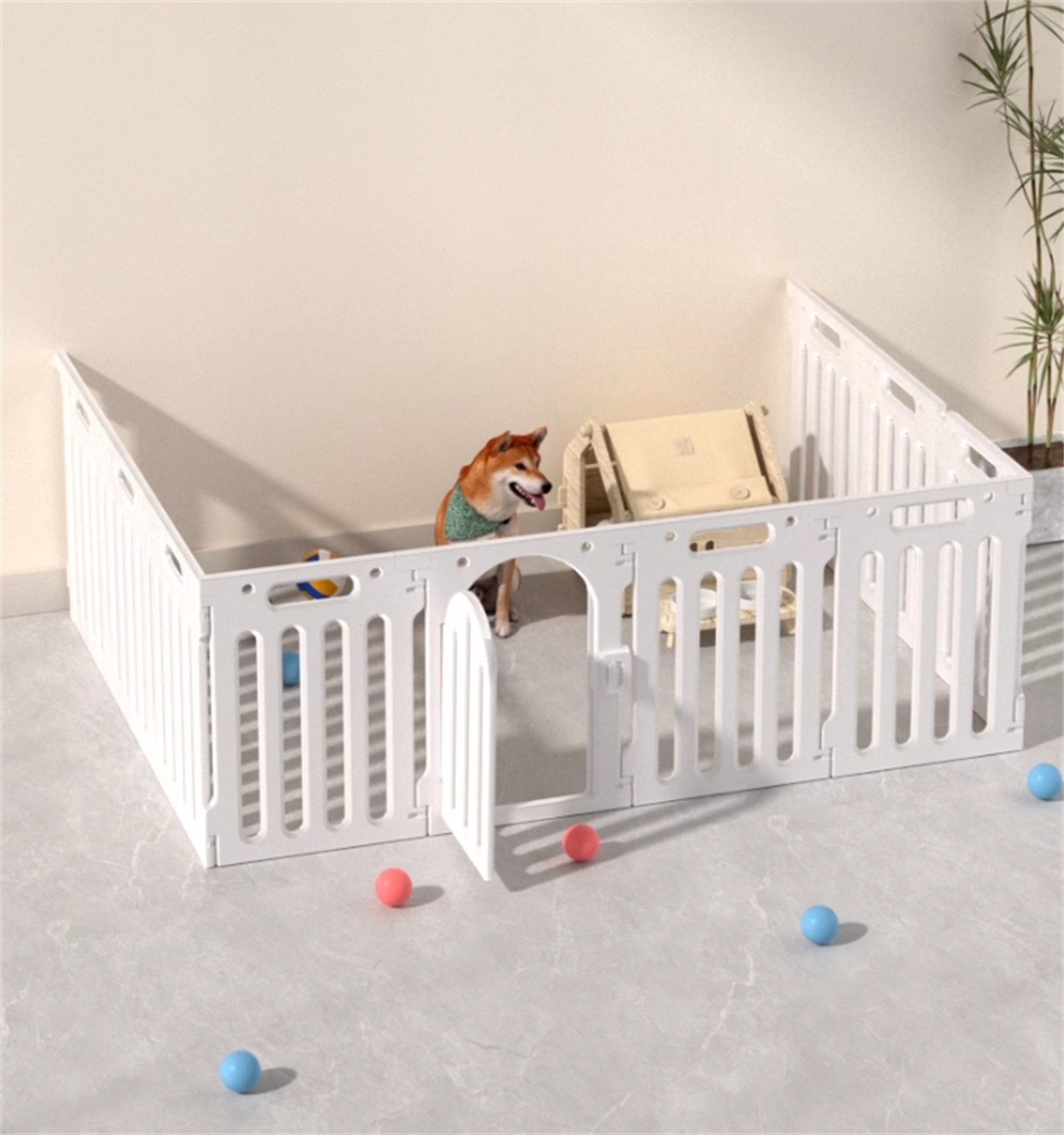 UMMA, LLC 19.68'' H 16 Panel Plastic Exercise Pen | Wayfair