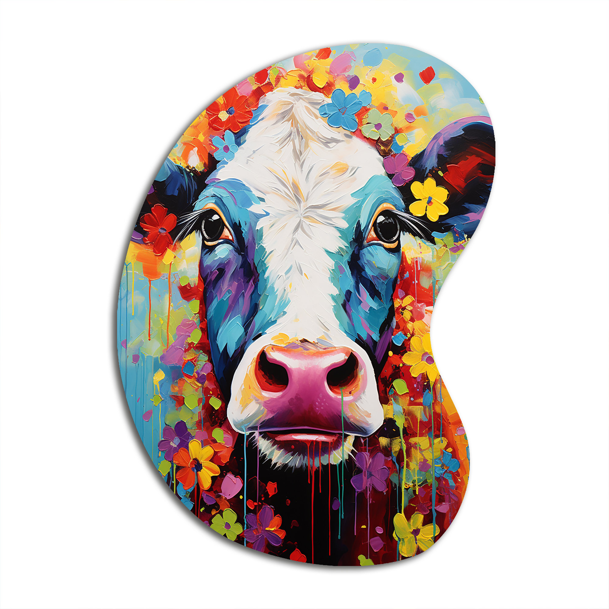 Gracie Oaks Cow Whimsy - Cow Boom Shape Irregular Metal Wall Decor ...