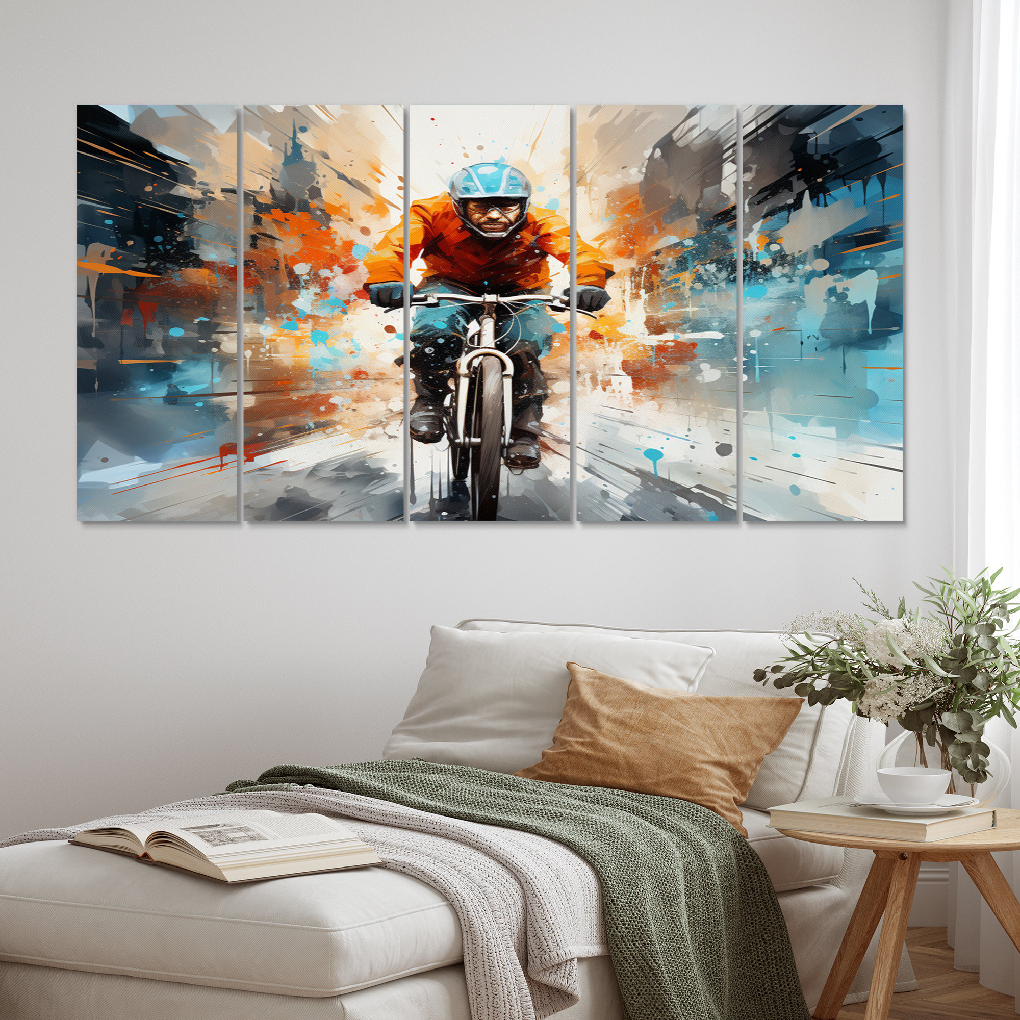 Red Barrel Studio® Bicycle Abstract Urban Cyclists - Transportation ...