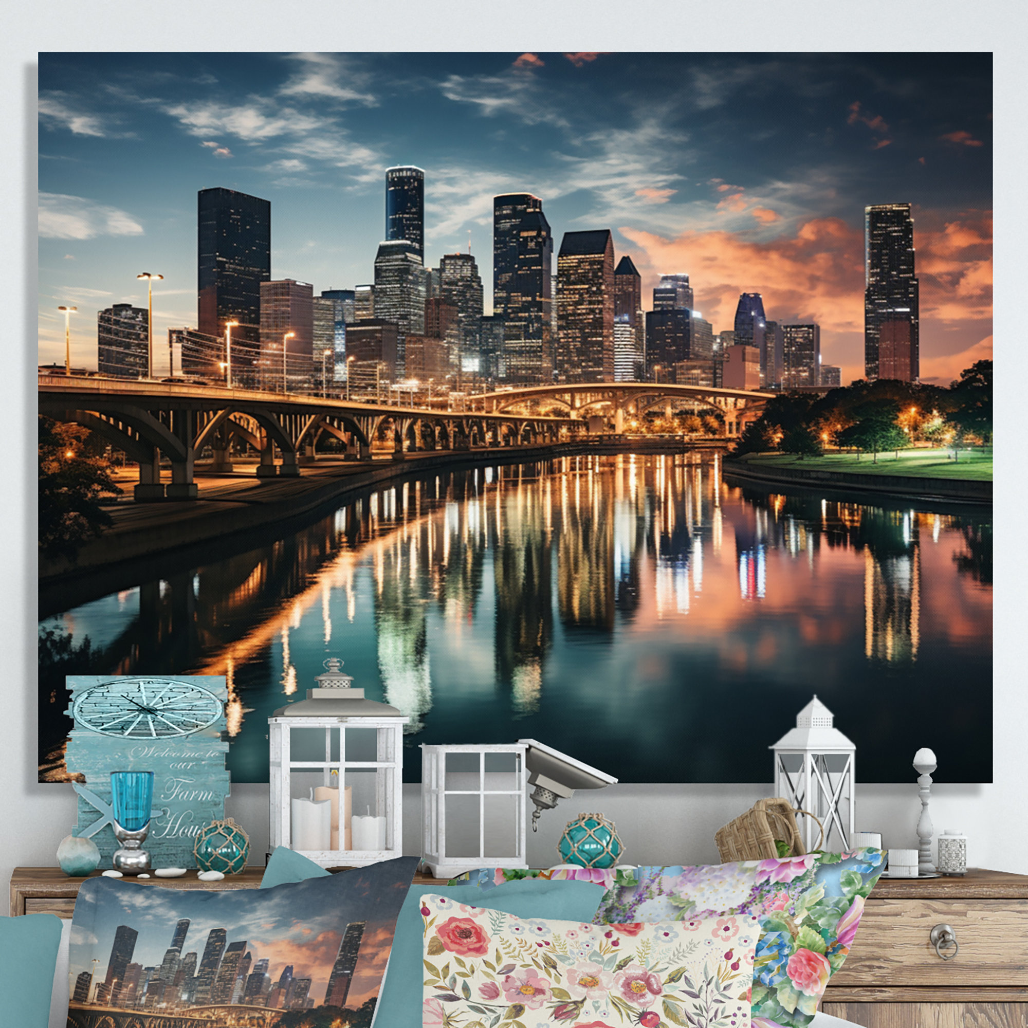 Ebern Designs Houston City Horizons II On Canvas Print | Wayfair