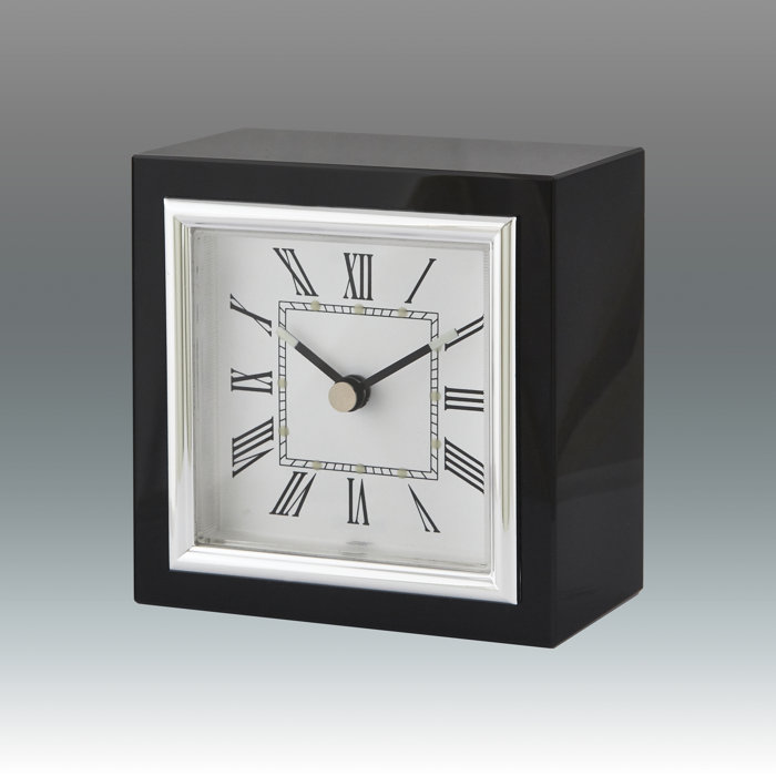 Charlton Home® Analog Quartz Tabletop Clock in Black | Wayfair
