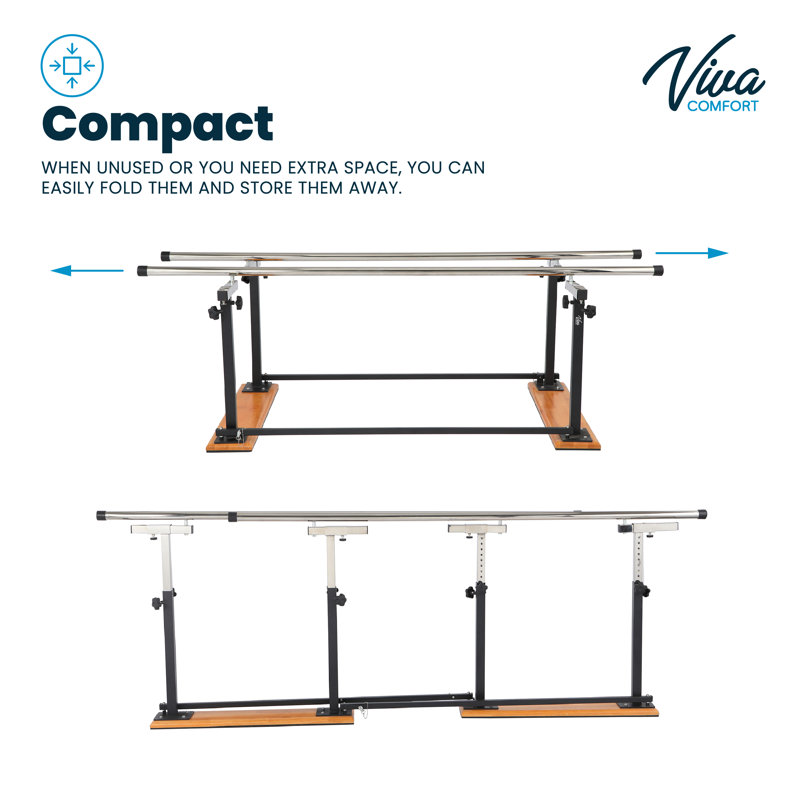 Viva Comfort Heavy-Duty Steel Foldable Physical Therapy Parallel Bars ...