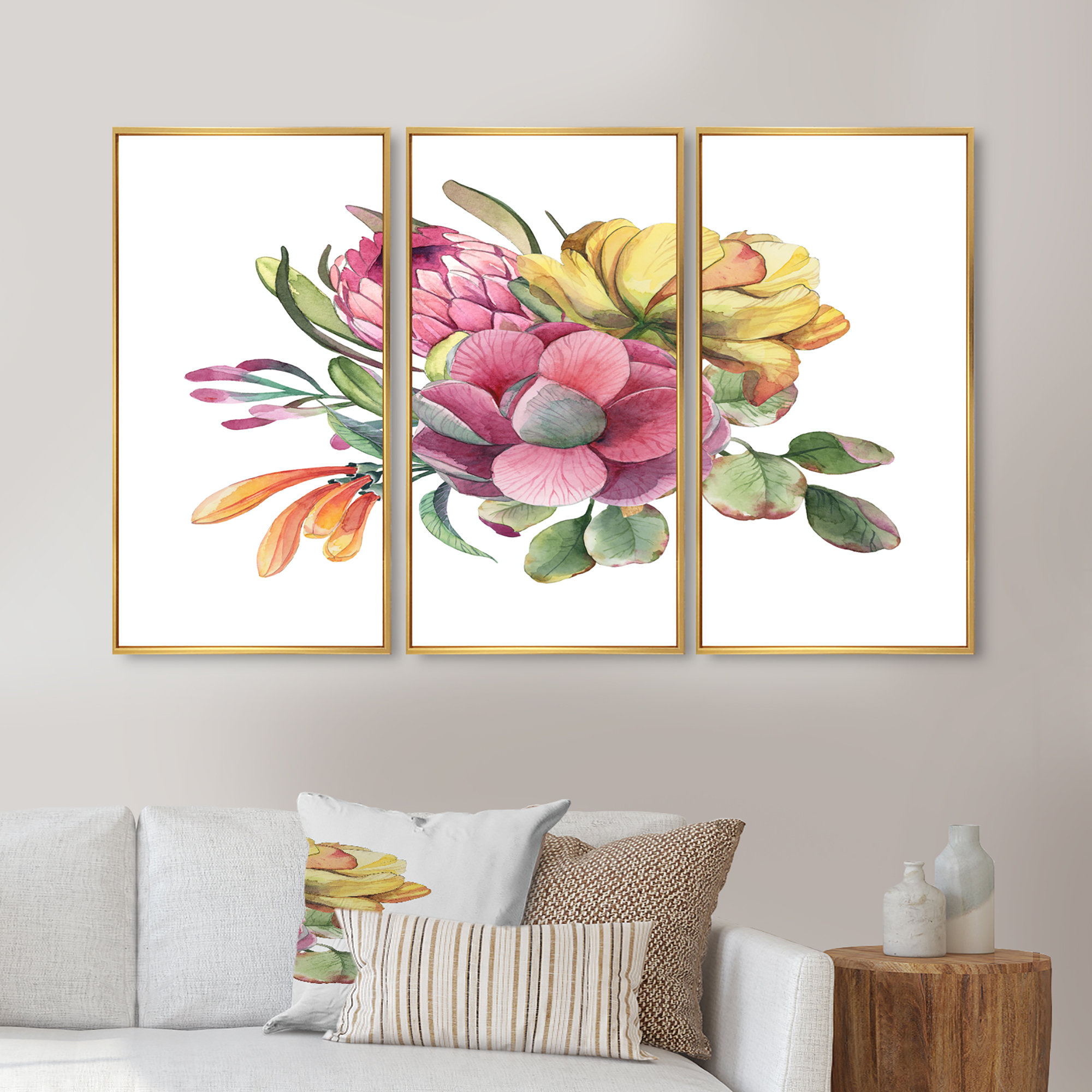 Winston Porter Spring Bouquet With Pink Flowers I - Traditional Framed ...