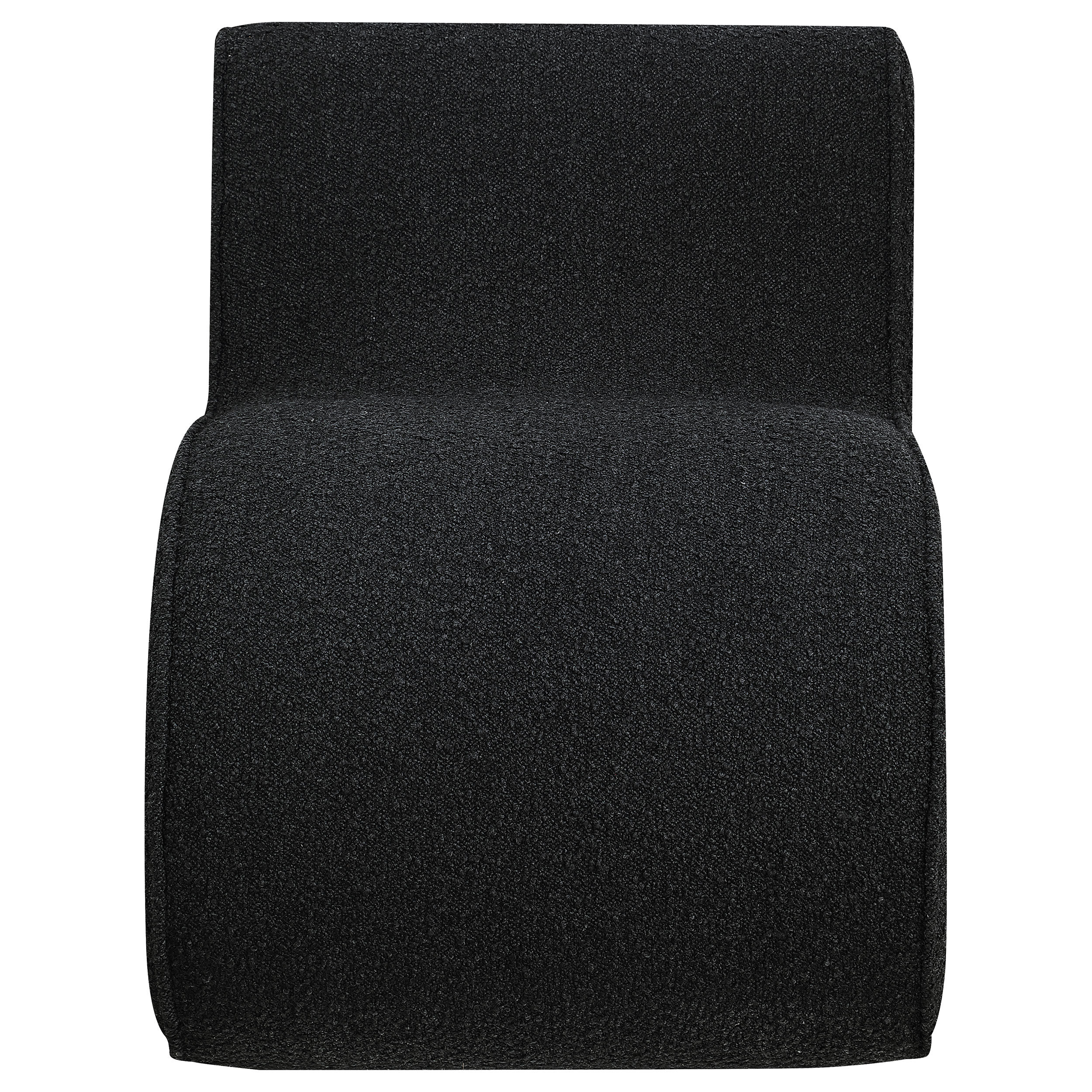 Corrigan Studio® Austin Charcoal Boucle Upholstered Armless Curved ...