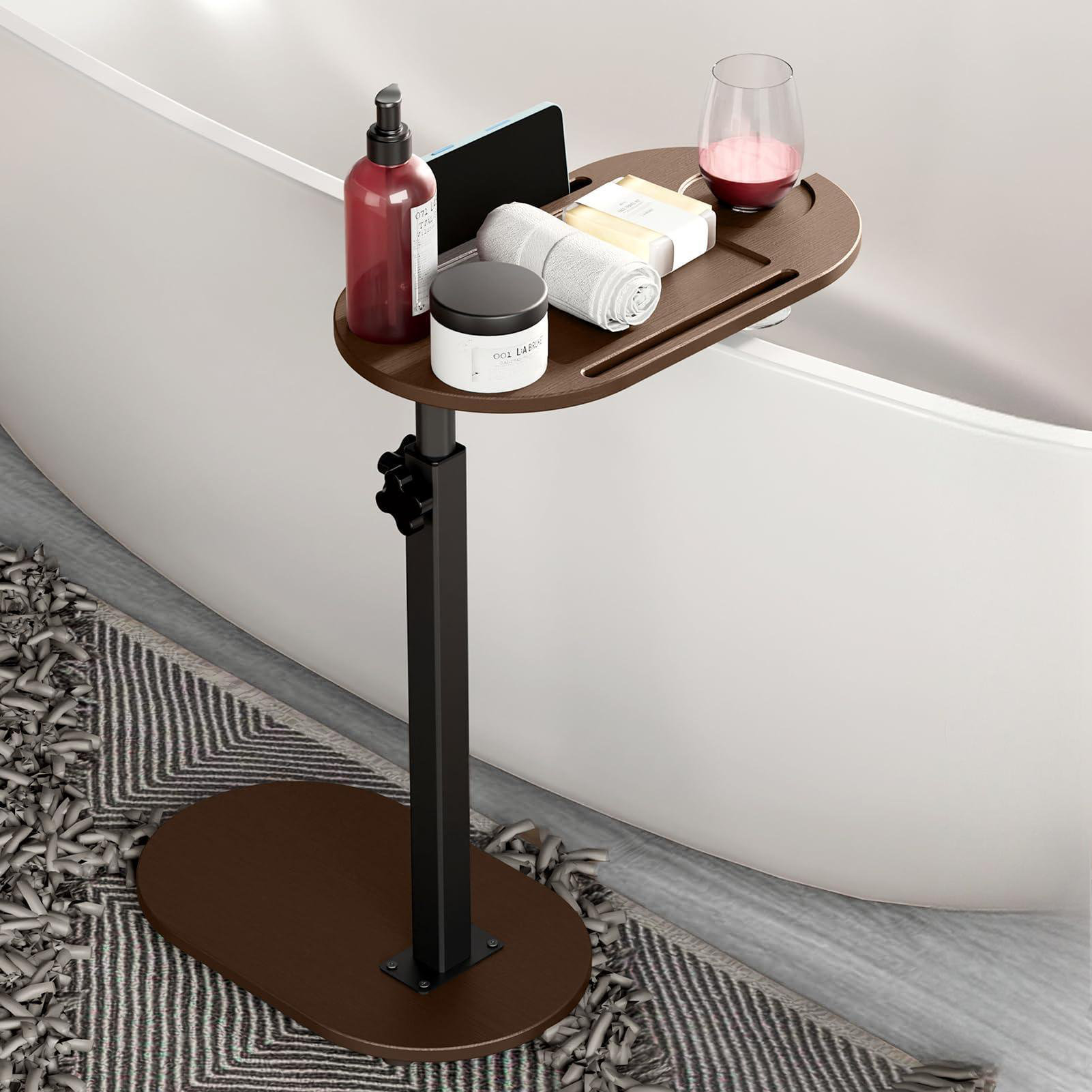 17 Stories Bamboo Bathtub Tray Table With Adjustable Height ...