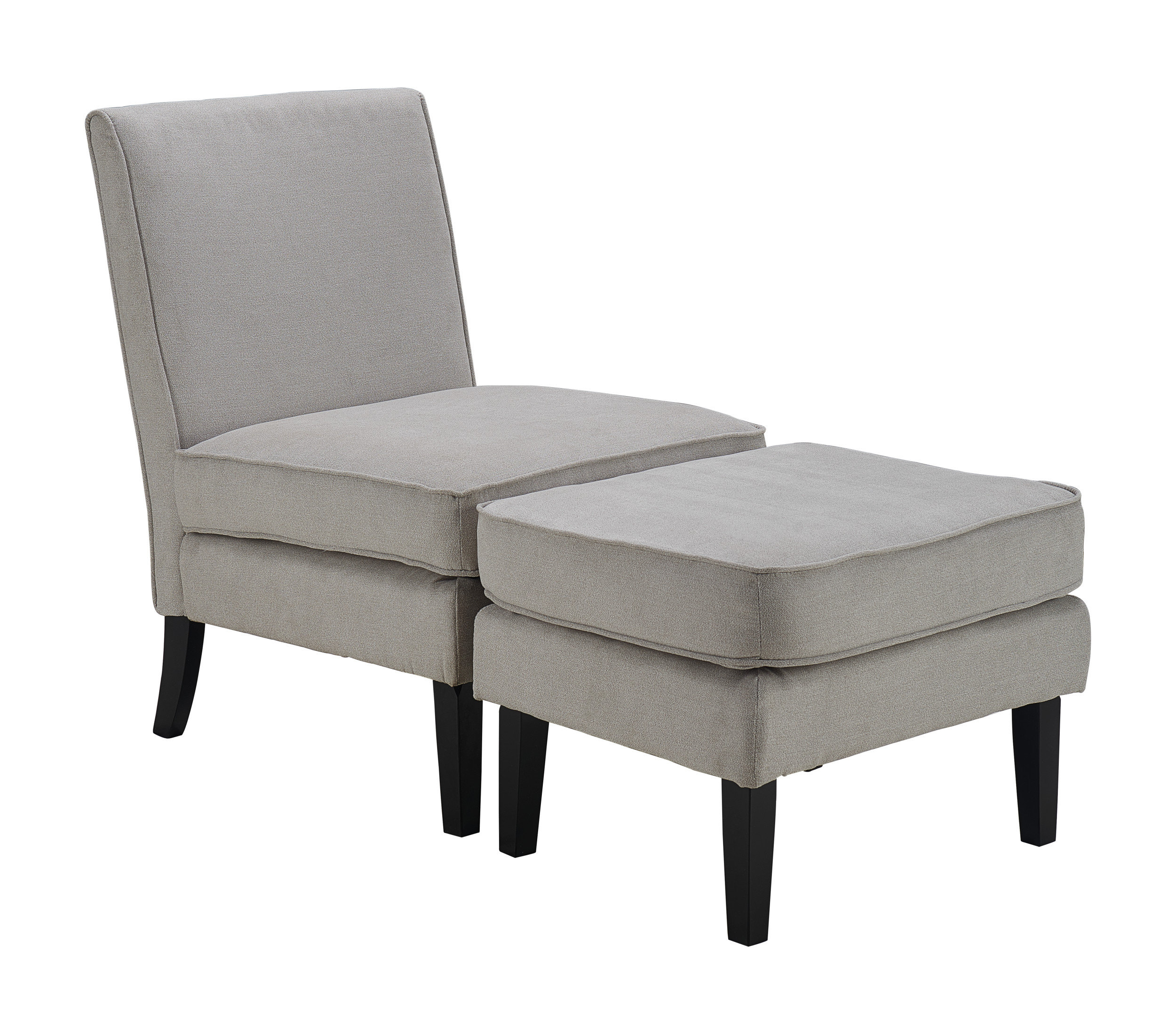 Elle Decor Olivia Upholstered Accent Chair with Foot Rest Ottoman ...