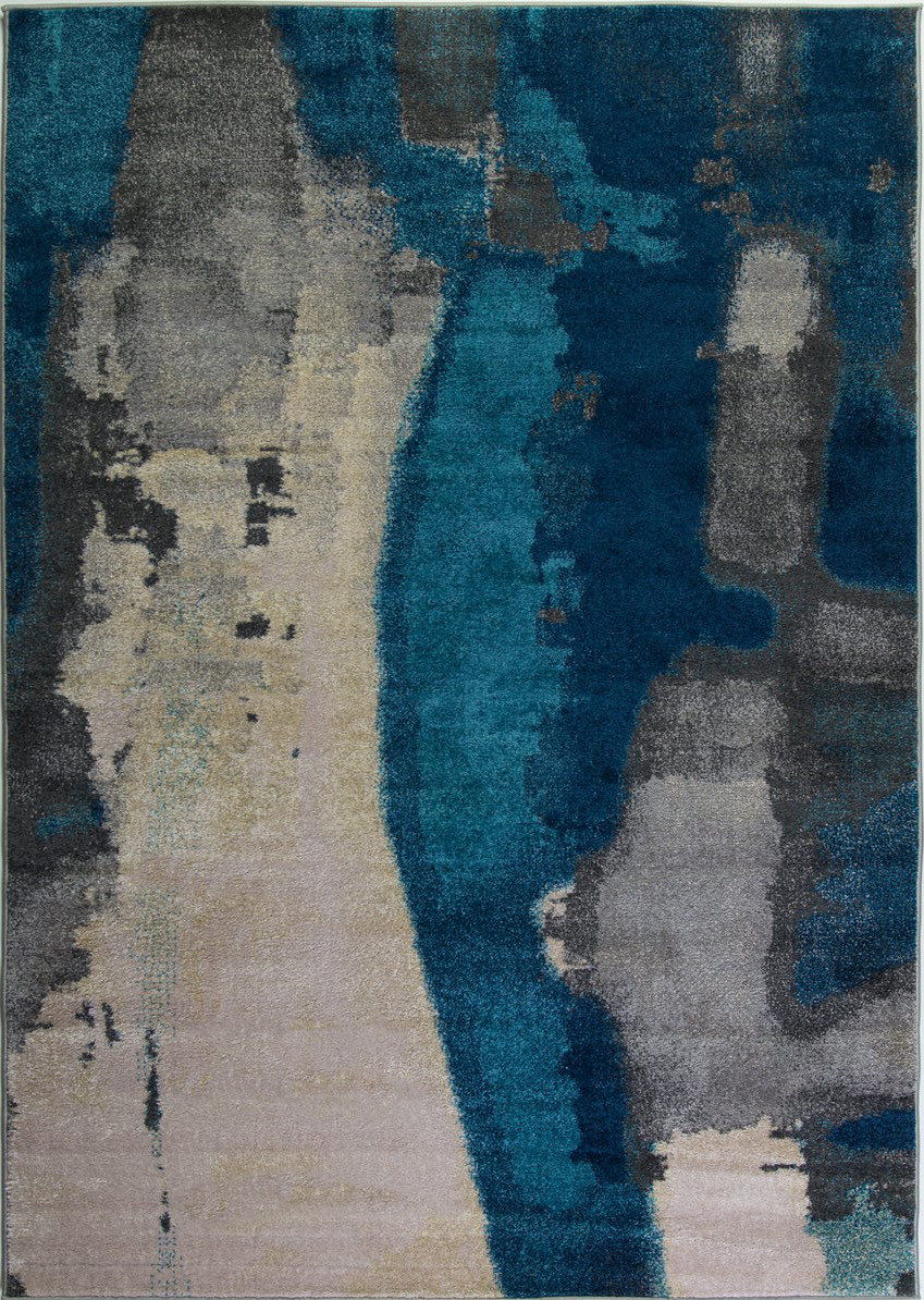 Ebern Designs Crossett Abstract Teal/Gray Area Rug & Reviews | Wayfair