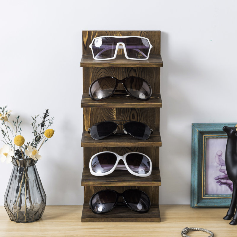 Millwood Pines Benjamyn 5 Tier Wood Sunglasses Holder | Wayfair