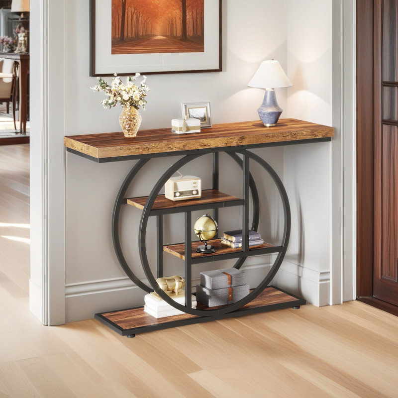 17 Stories 41.3" Industrial Entry Console Table with Storage for Living ...
