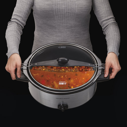 Hamilton Beach® Stay or Go® 6 Quart Slow Cooker Serves 7 Plus Silver ...