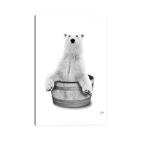 Happy Larry Bear In The Tub Bw | Wayfair.co.uk